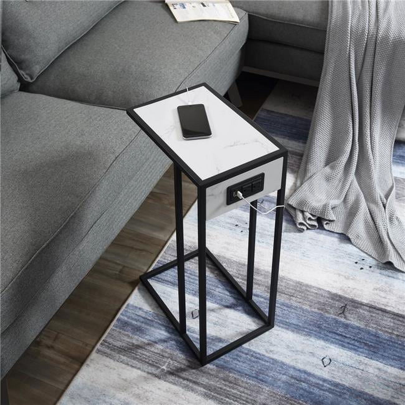 Posh Living Cain C Table, End Table, Side Table & Laptop Stand, White ...