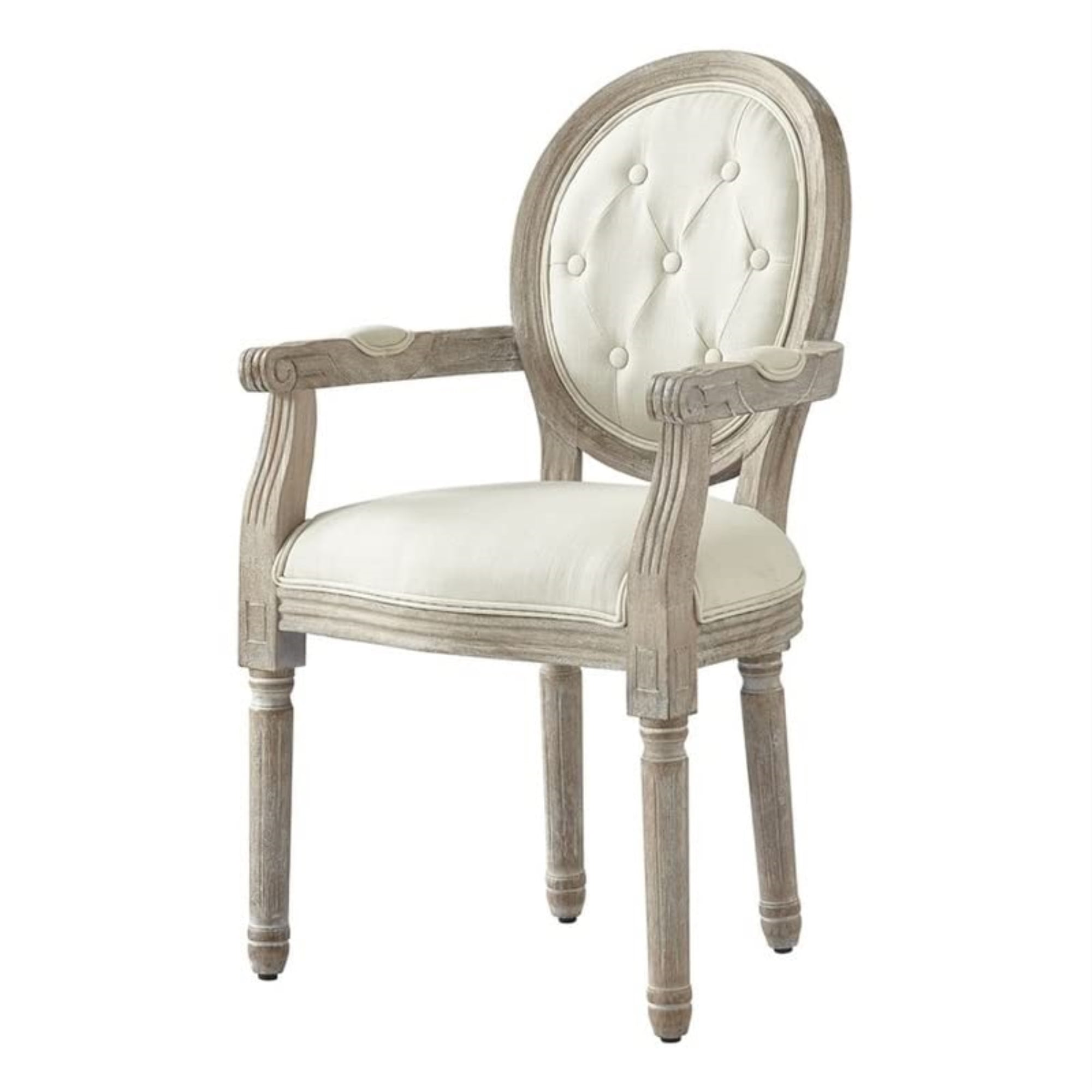 Posh Living Elisheva Linen Dining Chair Cream White - Walmart.com