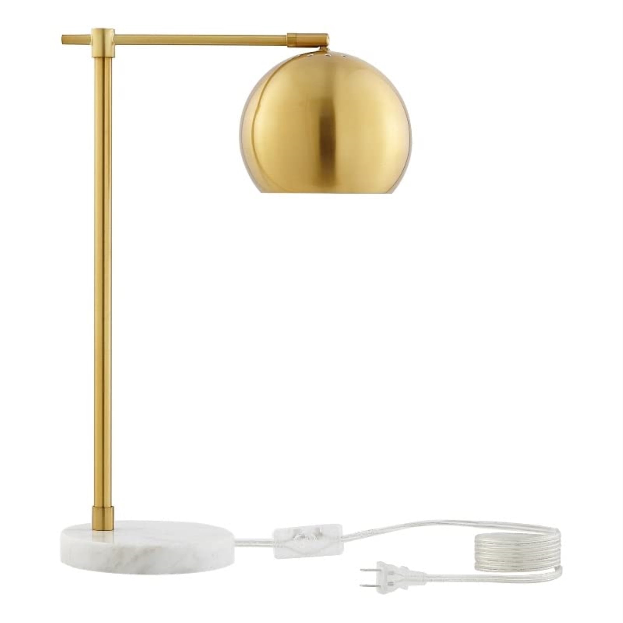 Posh Living Kendric Table Lamp 5ft Power Cord Marble Stone Base Brass ...