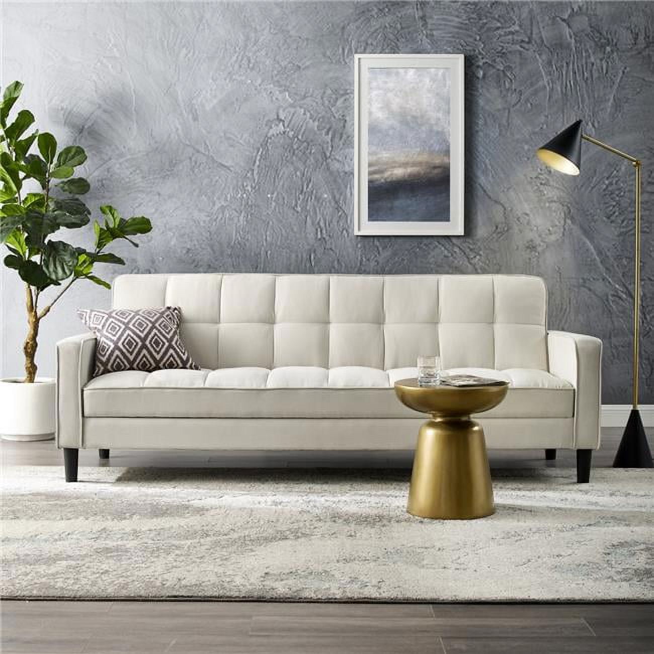 Posh Living Loft Lyfe Toyah Linen Fabric Convertible Sleeper Sofa in ...