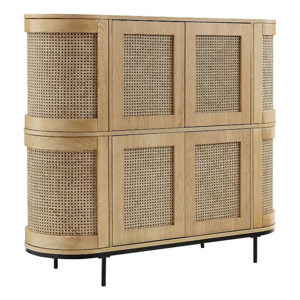 Posh Living Mohamad Bar Cabinet/Buffet Oak - Walmart.com