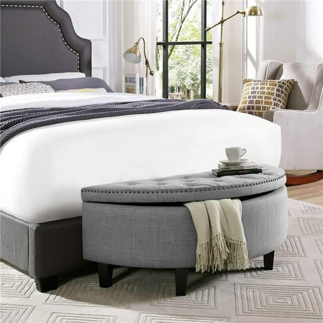 Posh Living Nathan Linen Modern Contemporary Button Tufted Gold