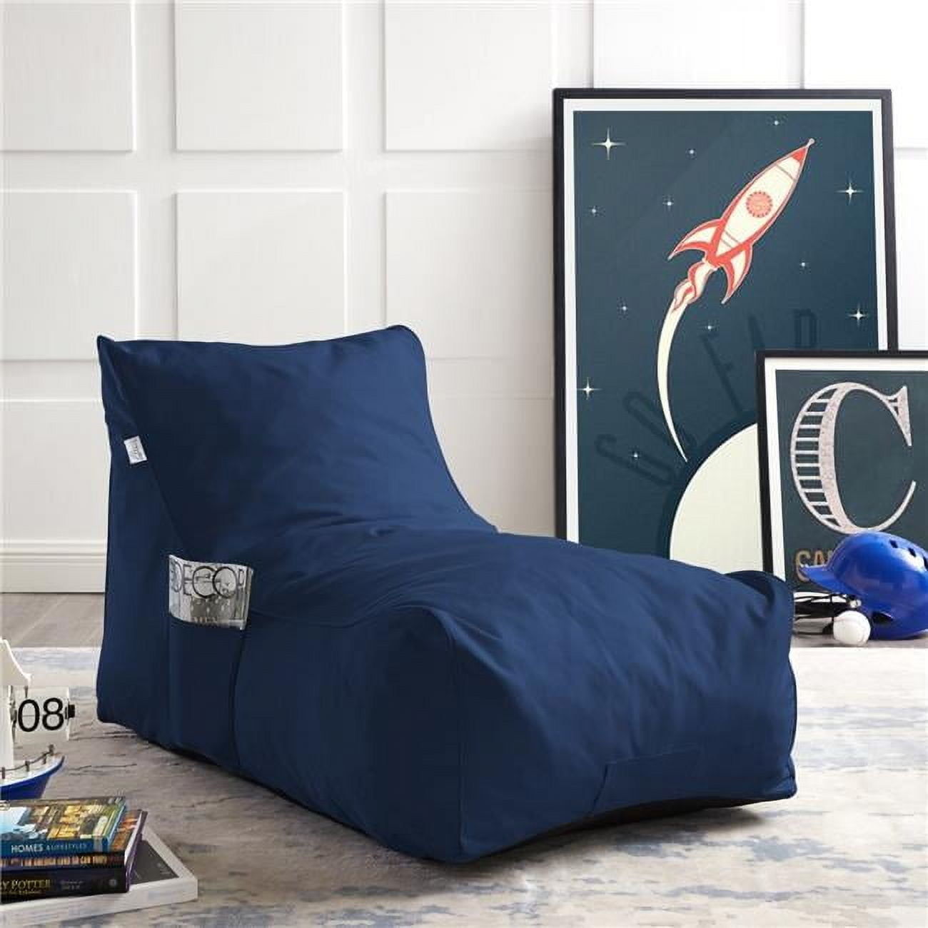 Posh Living Nylon Bean Bag Chair, Foam Sofa, Lounge Chair, Sleeper ...