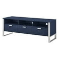 Posh Living Omer Faux Shagreen TV Stand/Cabinet Navy/Chrome - Walmart.com