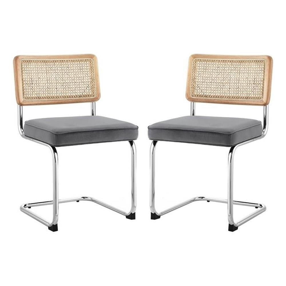 Posh Living Sherry Velvet Dining Chair Seat (Set of 2) Gray - Walmart.com