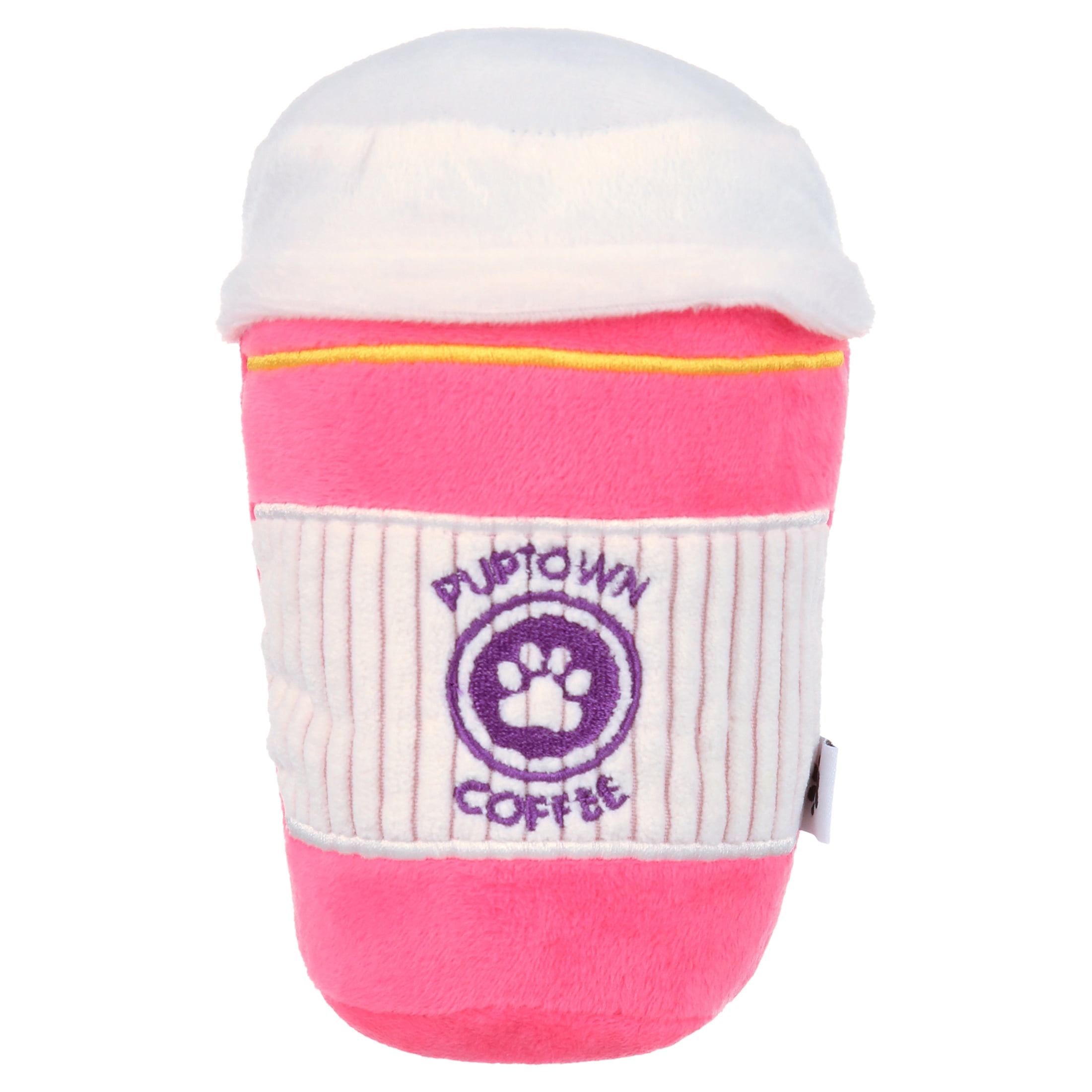 Posh Paws Pet Toy - Plush Puptown Coffee Dog Toy - Pink - Walmart.com