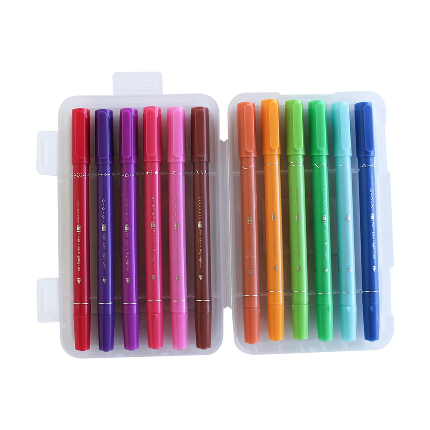 Posh Pencil 12PCS Colored Stamp Markers, Dual Tip Scrapbook Pens, 10 ...