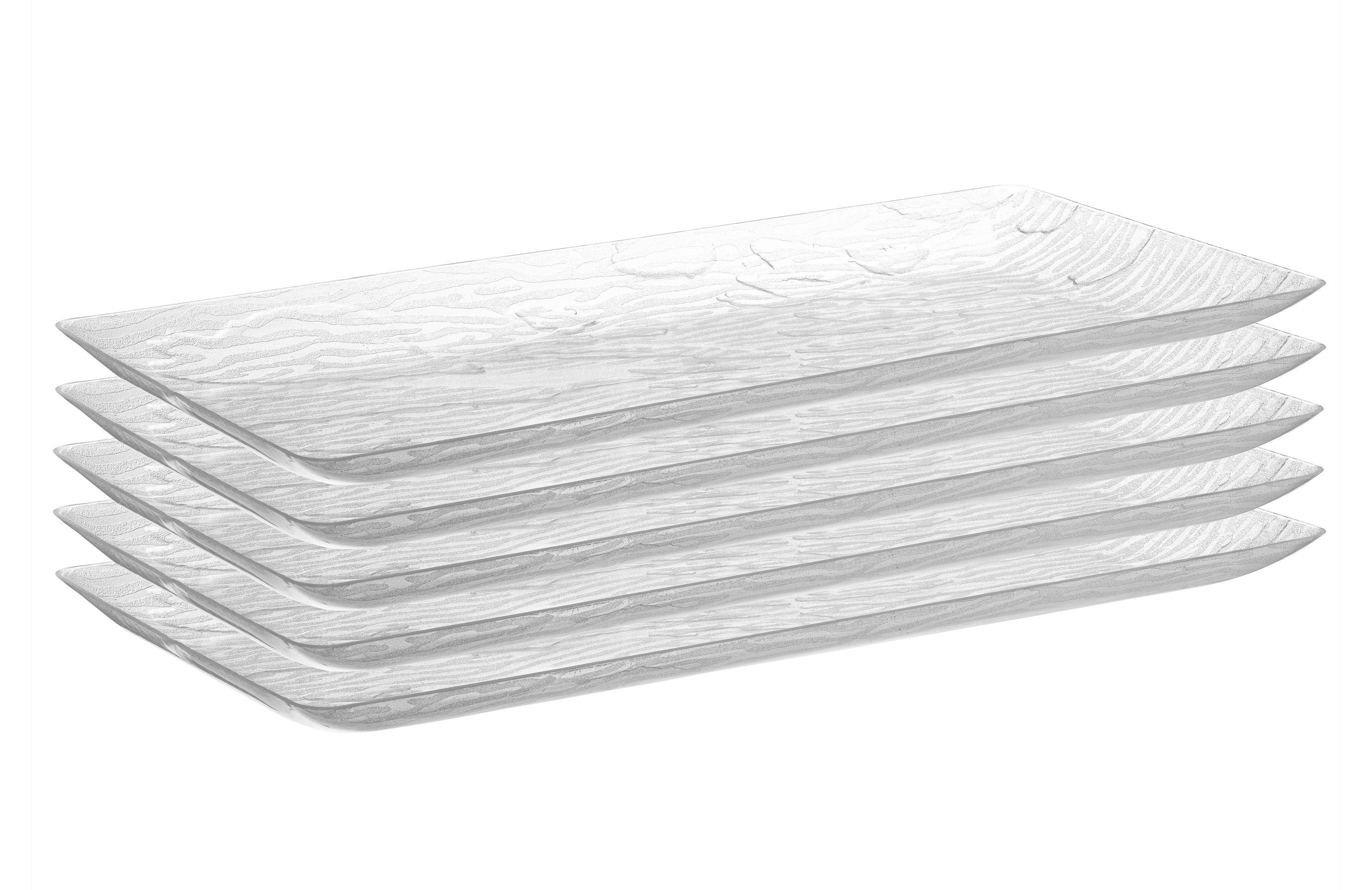 Posh Setting Clear Plastic Serving Trays, Wood Grain Pattern Party ...