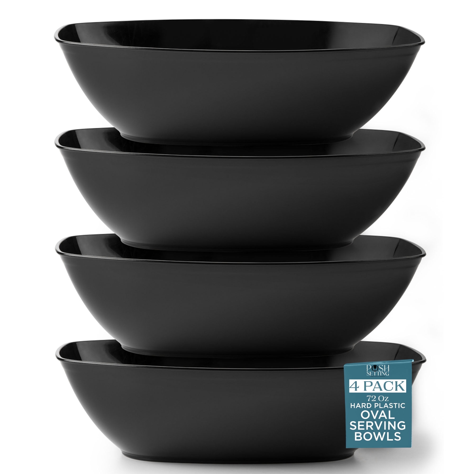 Posh Setting- Disposable Oval Bowls, Plastic Serving Bowls for Party ...