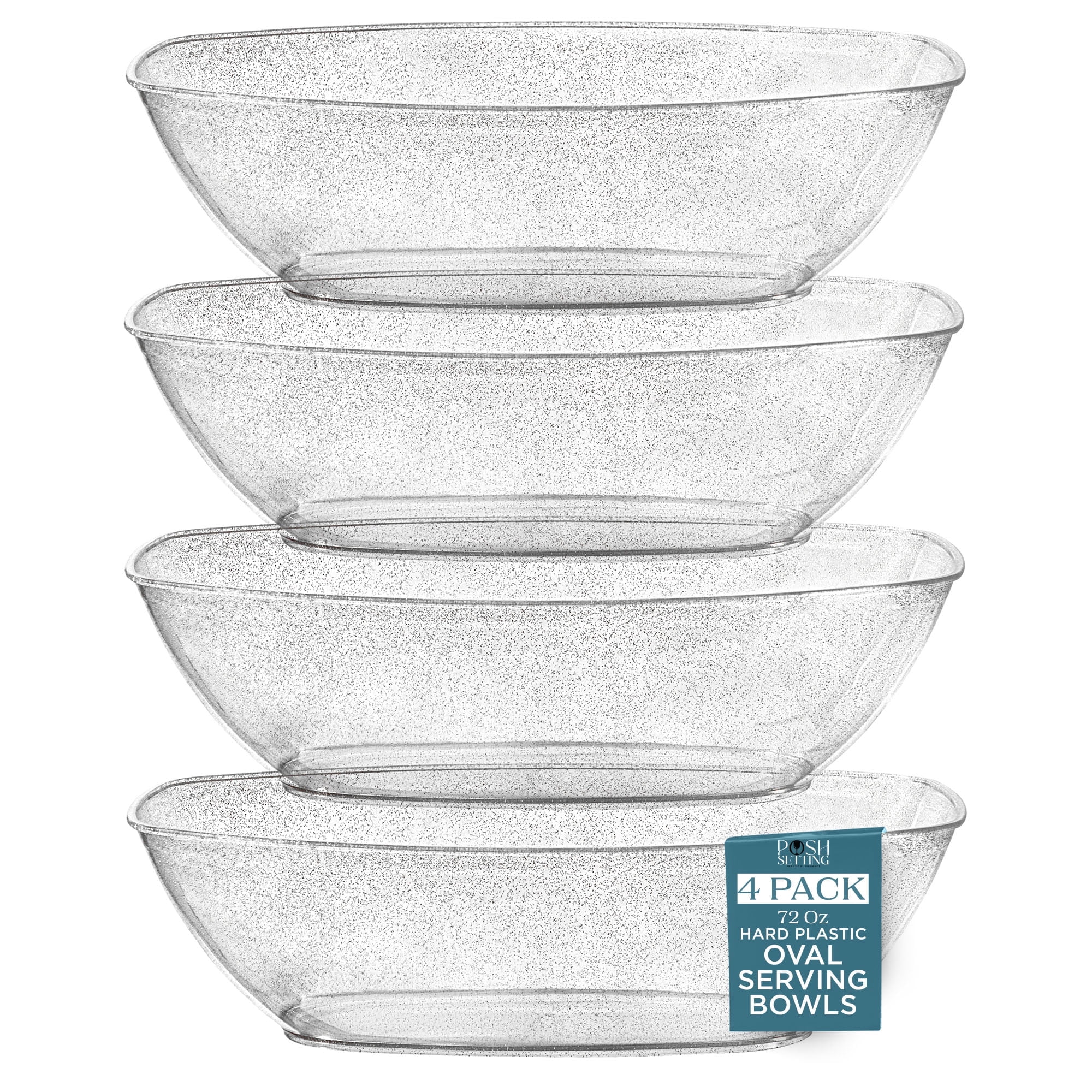 Posh Setting - Disposable Oval Bowls, Plastic Serving Bowls for Party ...