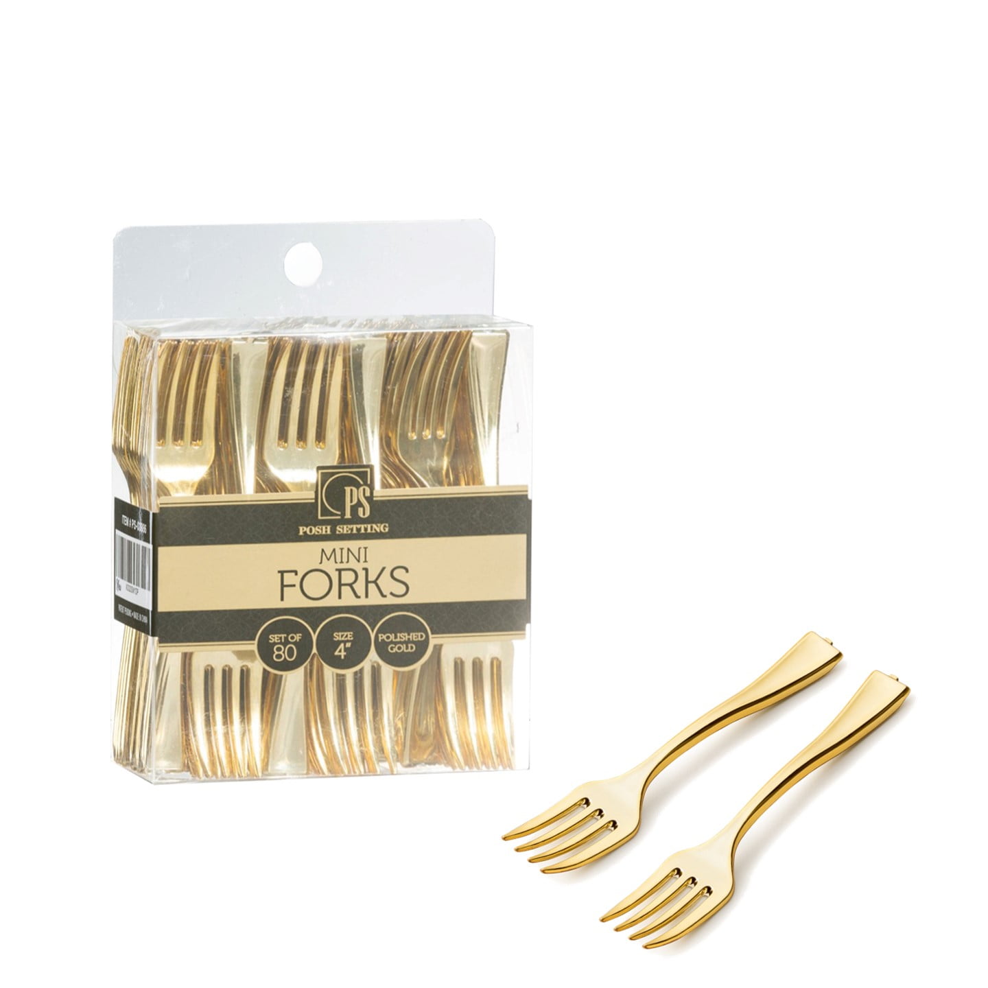 Posh Setting - Plastic Mini Forks, Gold Mini Forks, Gold Plastic Mini ...
