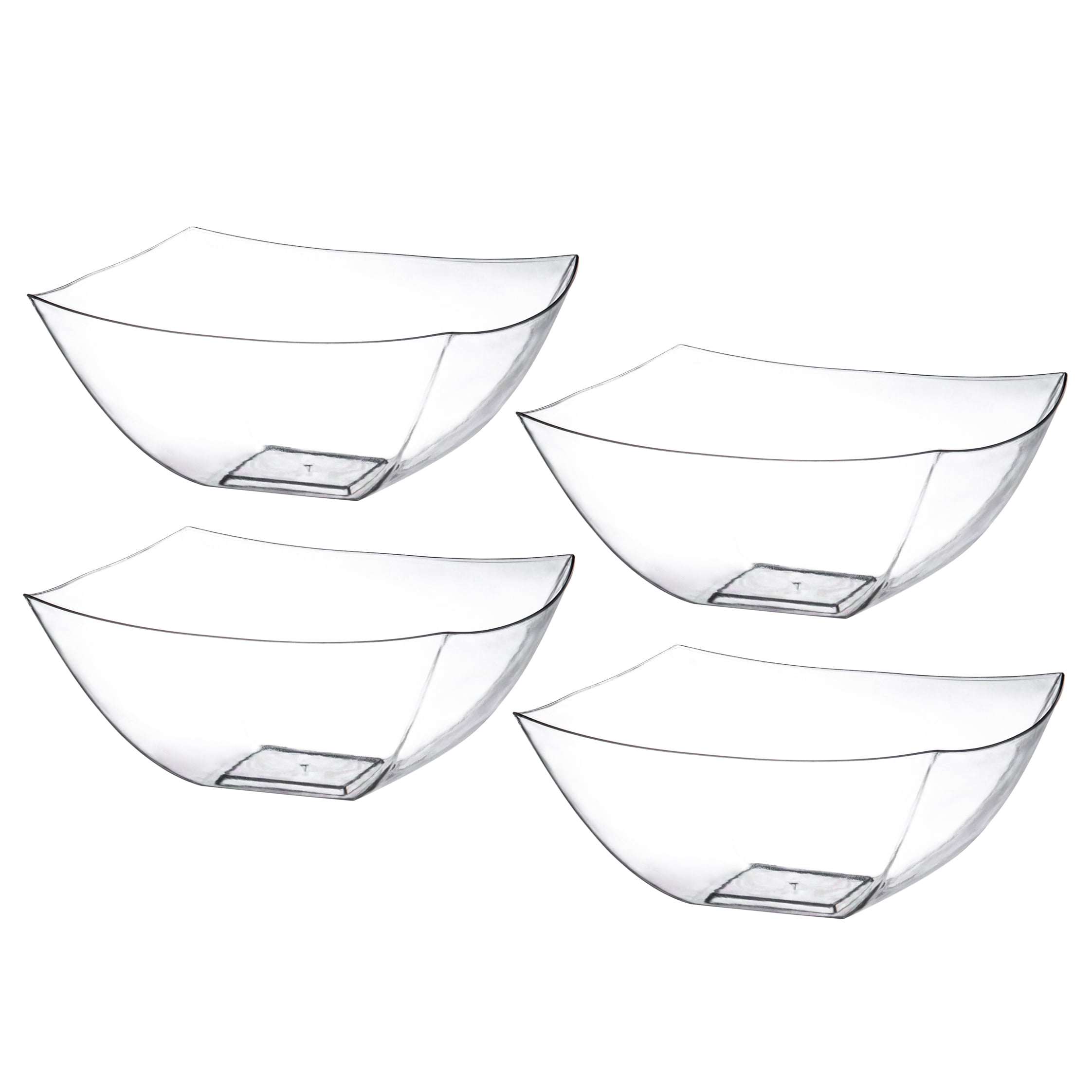 Posh Setting Square Plastic Serving Bowls, Small Clear Plastic Candy ...