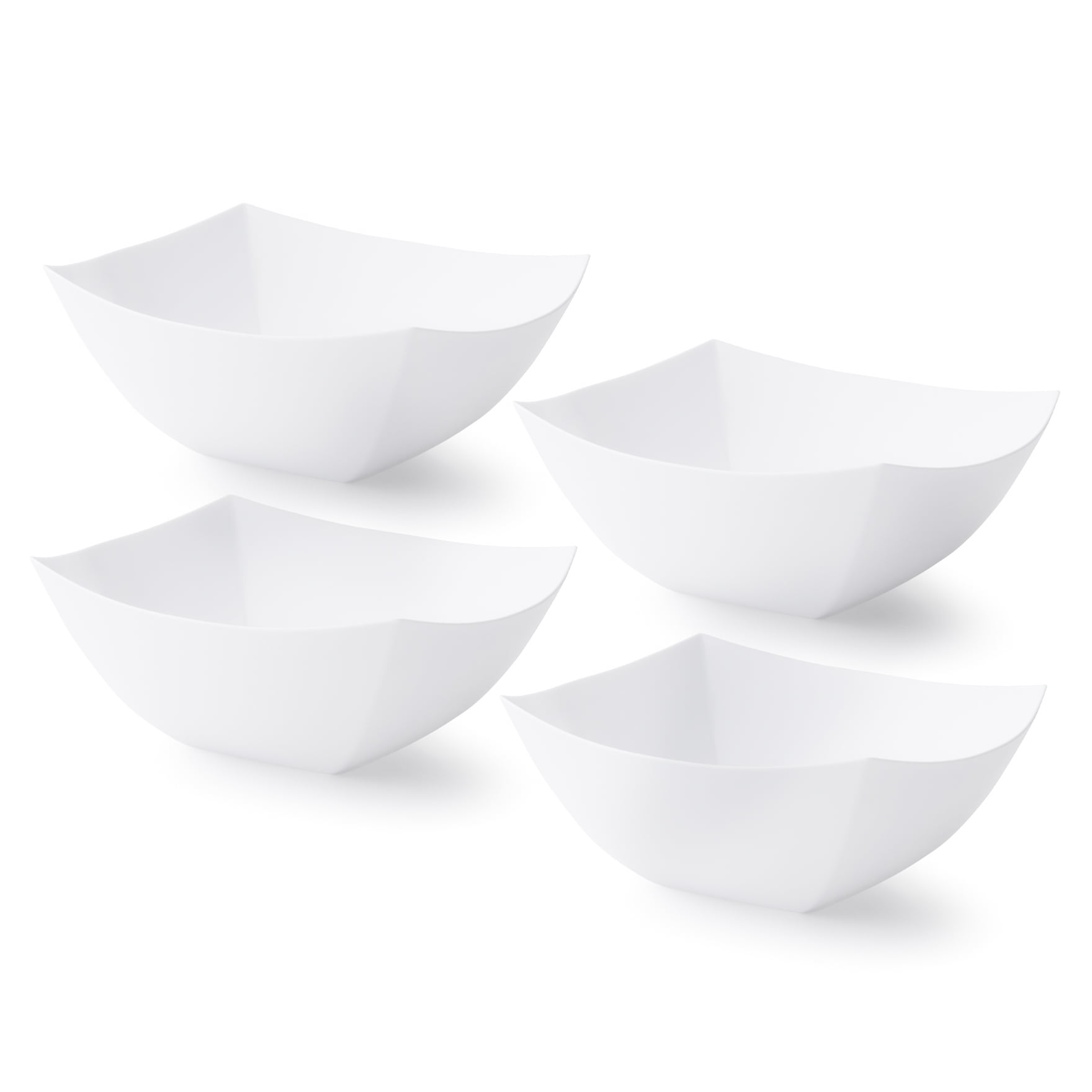 Posh Setting Square Plastic Serving Bowls, Small White Plastic Candy ...