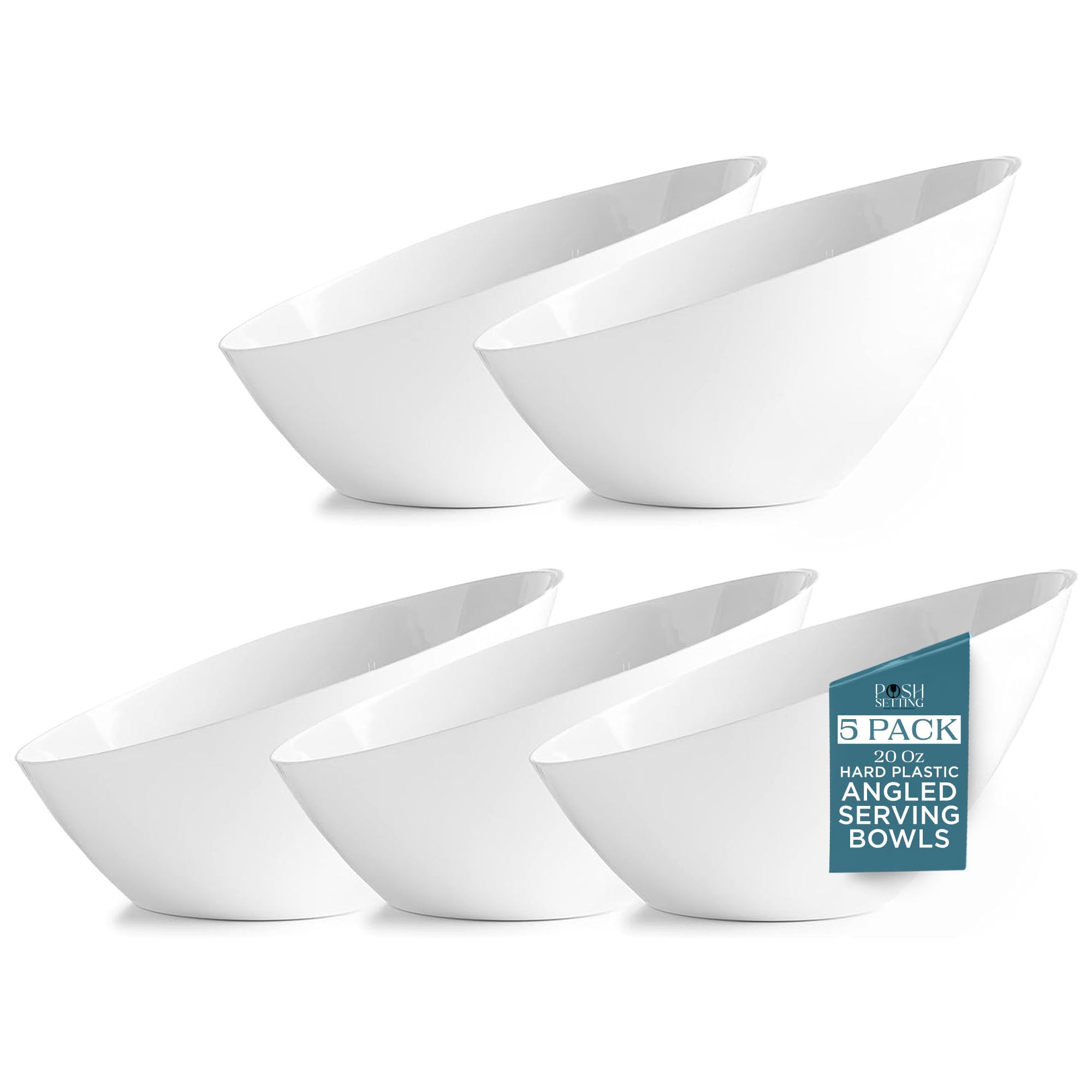Posh Setting - White DEF29 Plastic Serving Bowls for Angled Bowls ...