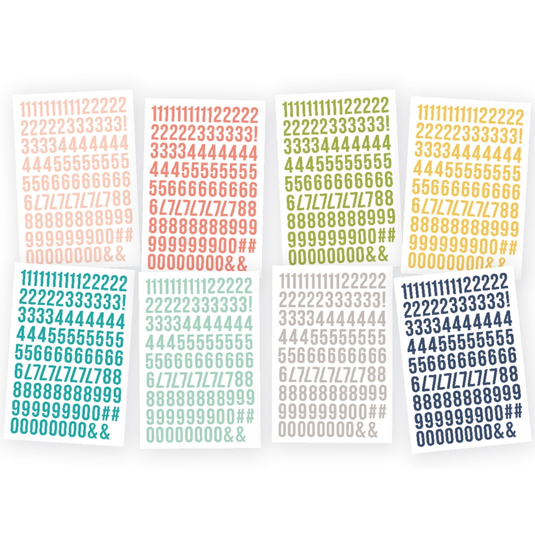 Posh Stickers 4"X6" 8/Pkg-Numbers, 8 Colors, Pk 3, Simple Stories ...