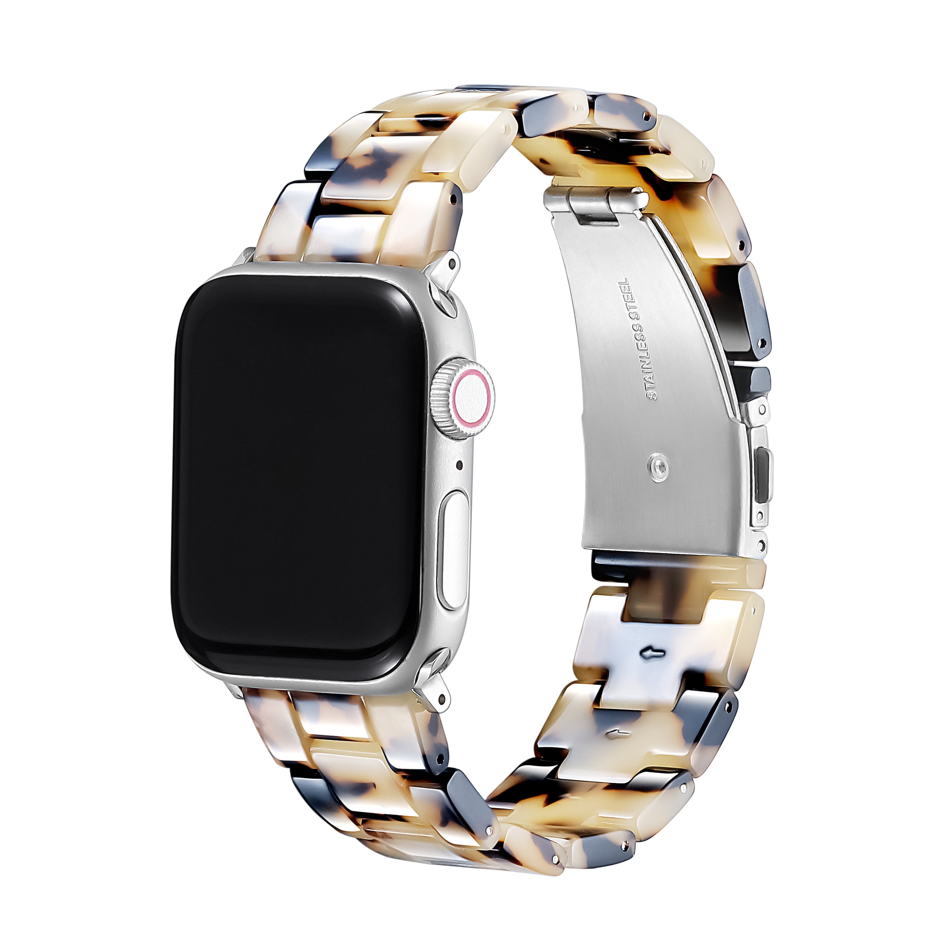 Posh Tech Women's Claire Light Natural Tortoise Resin Link Band for ...