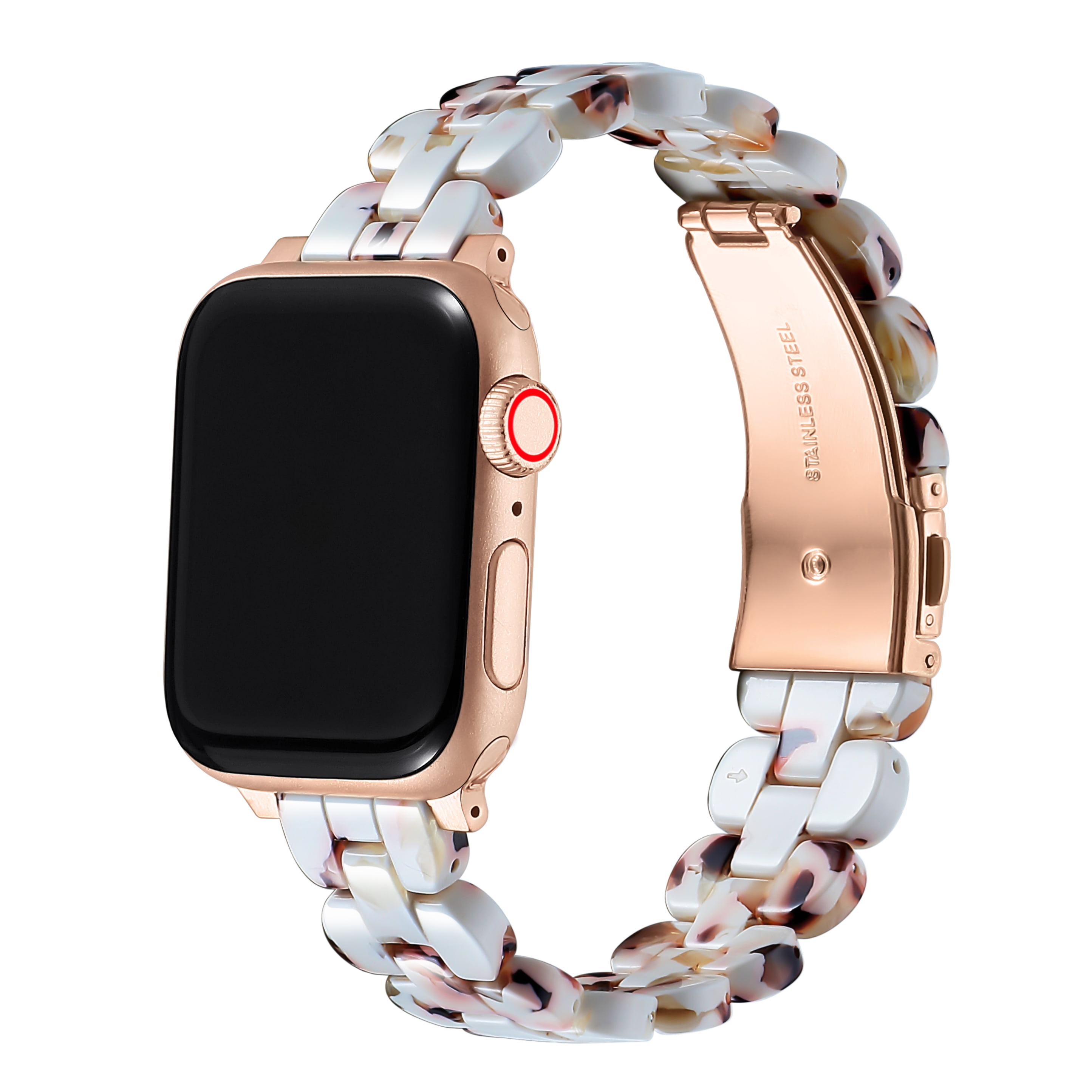 Posh Tech Women's Elle Ivory Multi Resin Link Band for Apple Watch ...