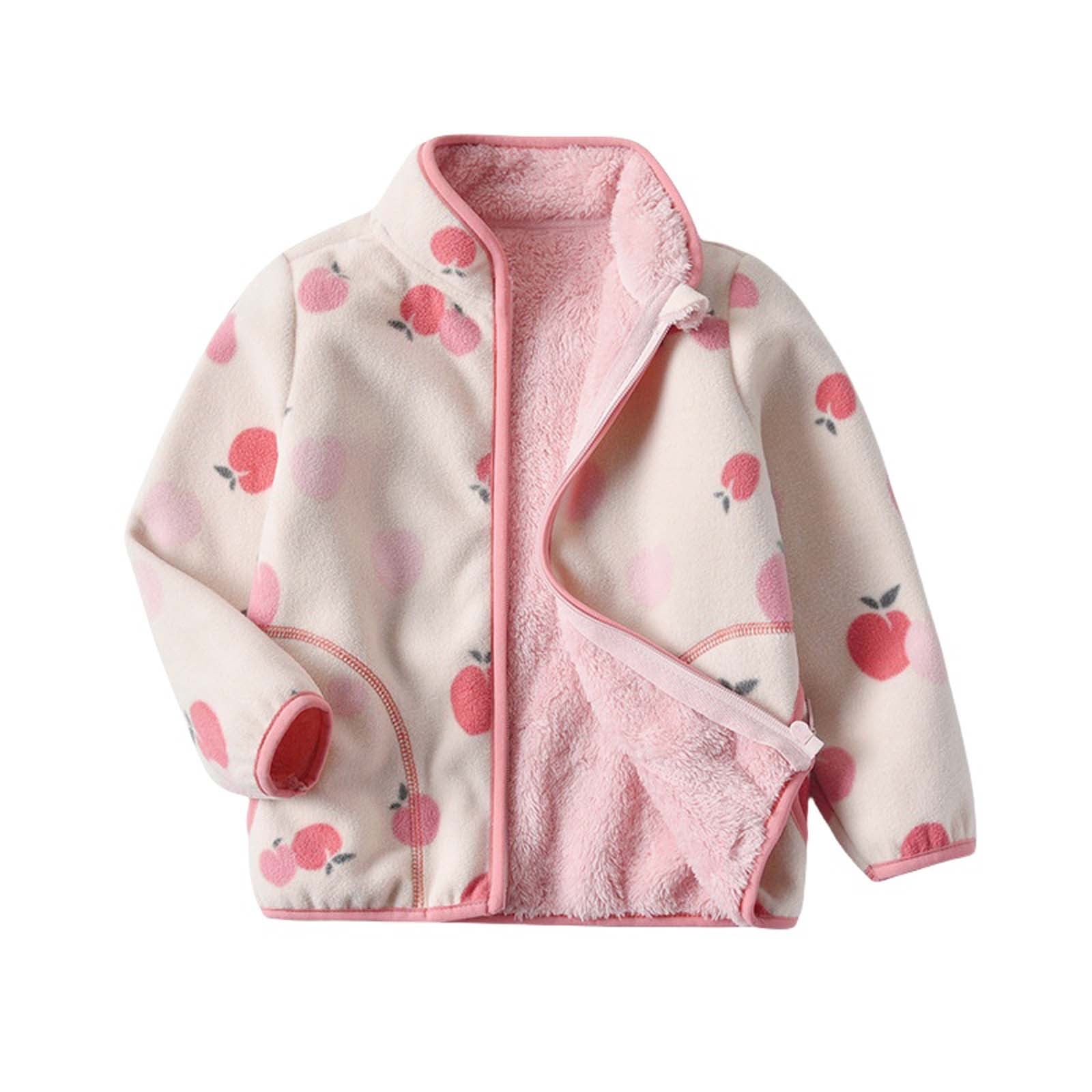 Posijego 1-14 Years Girls Fleece Jacket Little Girl Thick Thermal Fuzzy ...
