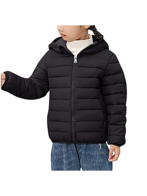 Boys Winter Puffer Jacket Kids Hooded Quilted Coat Warm Lightweight Water-Resistant with Pockets ...