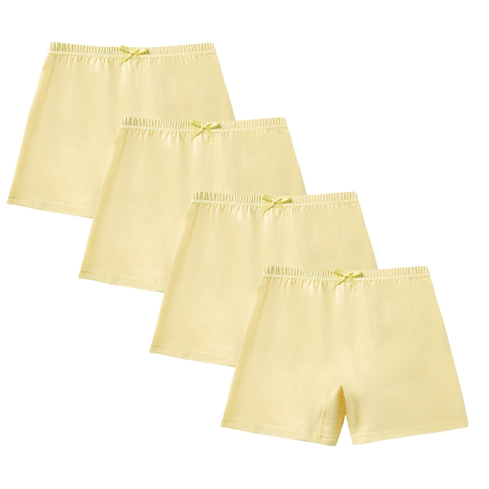 Posijego 4 Pack Girls Biker Shorts Cotton Elastic Waist Bowknot Under ...
