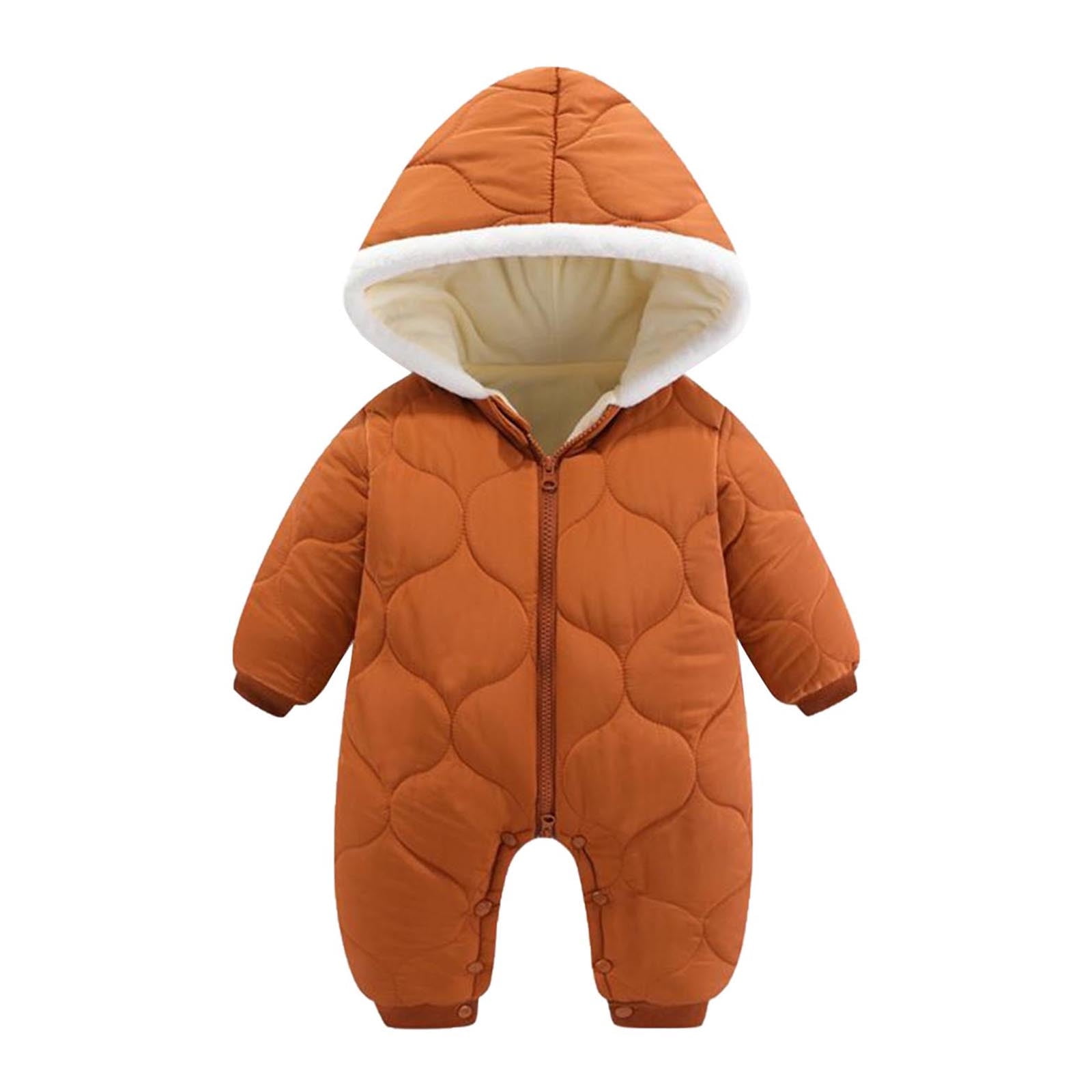 Posijego Baby Girl Boy Snowsuit Jumpsuit Cute Toddler Winter Clothes Solid Color Warm Puffer ...