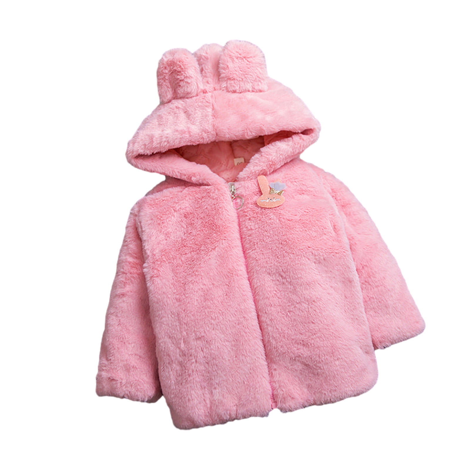 Posijego Baby Girl Fleece Hooded Jacket Toddler Zip Up Coat with Bag ...