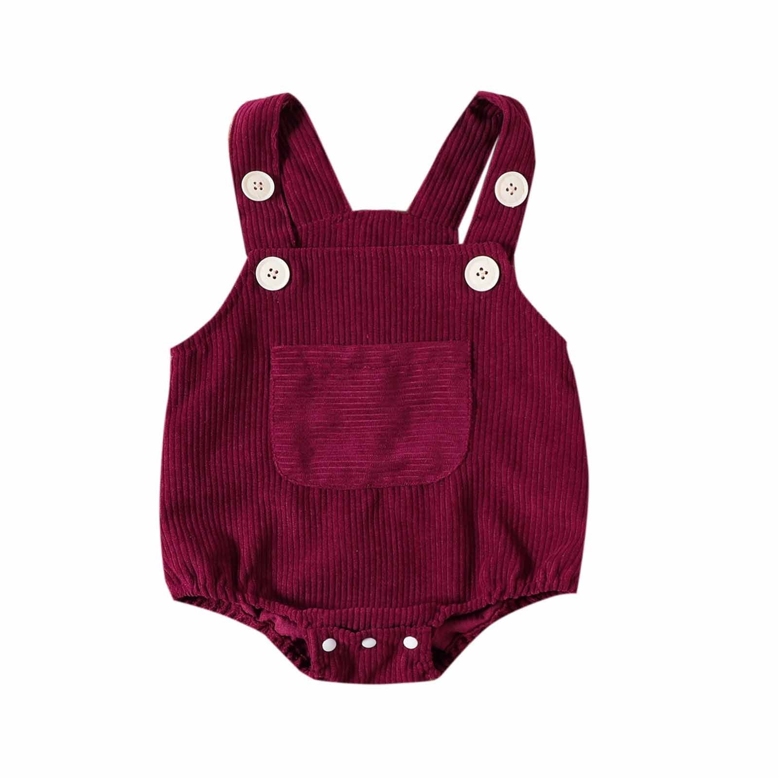 Posijego Baby Girls Boys Corduroy Overalls Sleeveless Suspenders ...