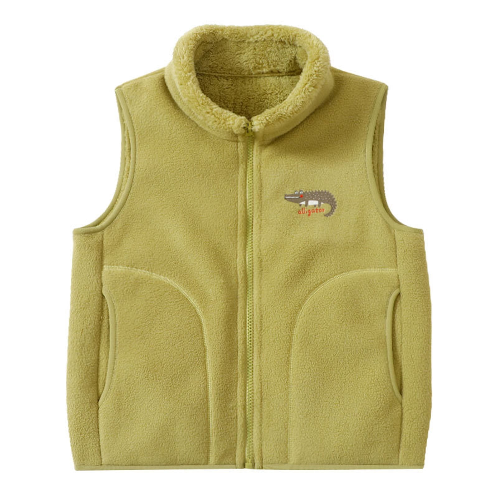 Posijego Boys Girls Fleece Vest Tops Thick Plush Lined Warm Vest Fall ...