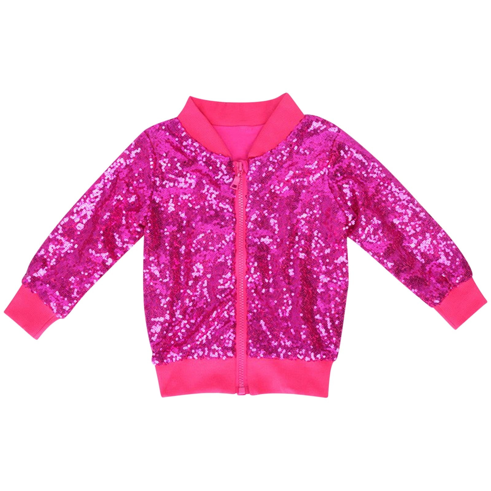 Posijego Boys Girls Sequin Jacket Glitter Long Sleeve Zip up Coat ...
