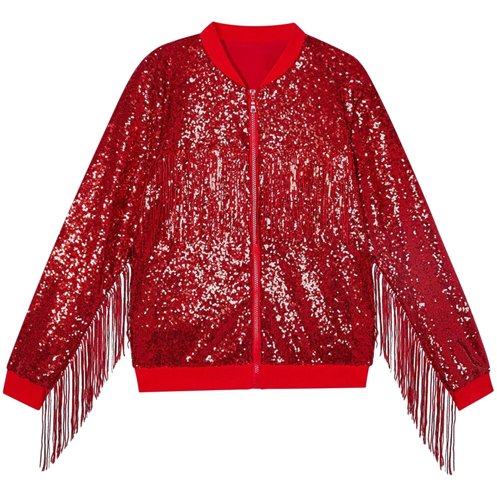 Posijego Boys Girls Sequin Jacket Glitter Long Sleeve Zip up Coat ...