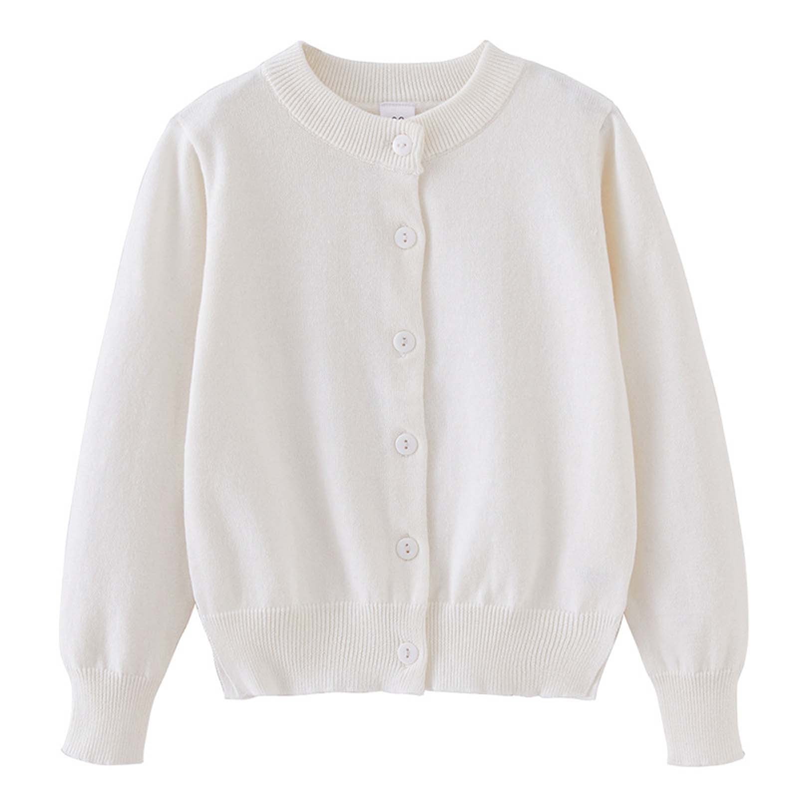 Posijego Boys Girls Uniform Sweater Cardigan Crew Neck Button Closure ...