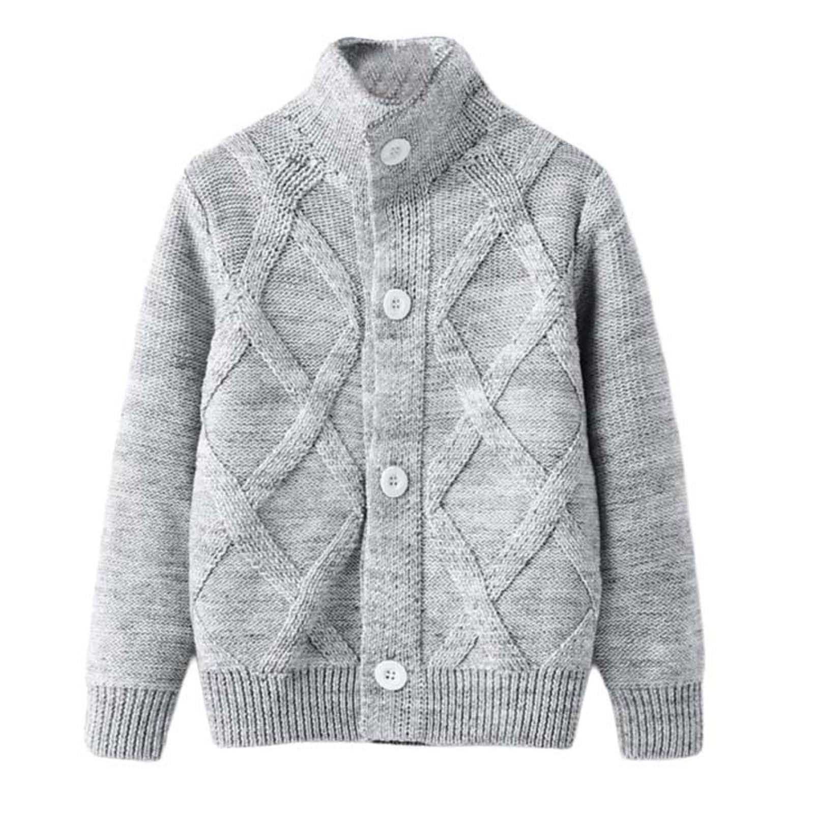 Posijego Boys School Uniform Cardigan Sweater Little Boys Long Sleeve ...