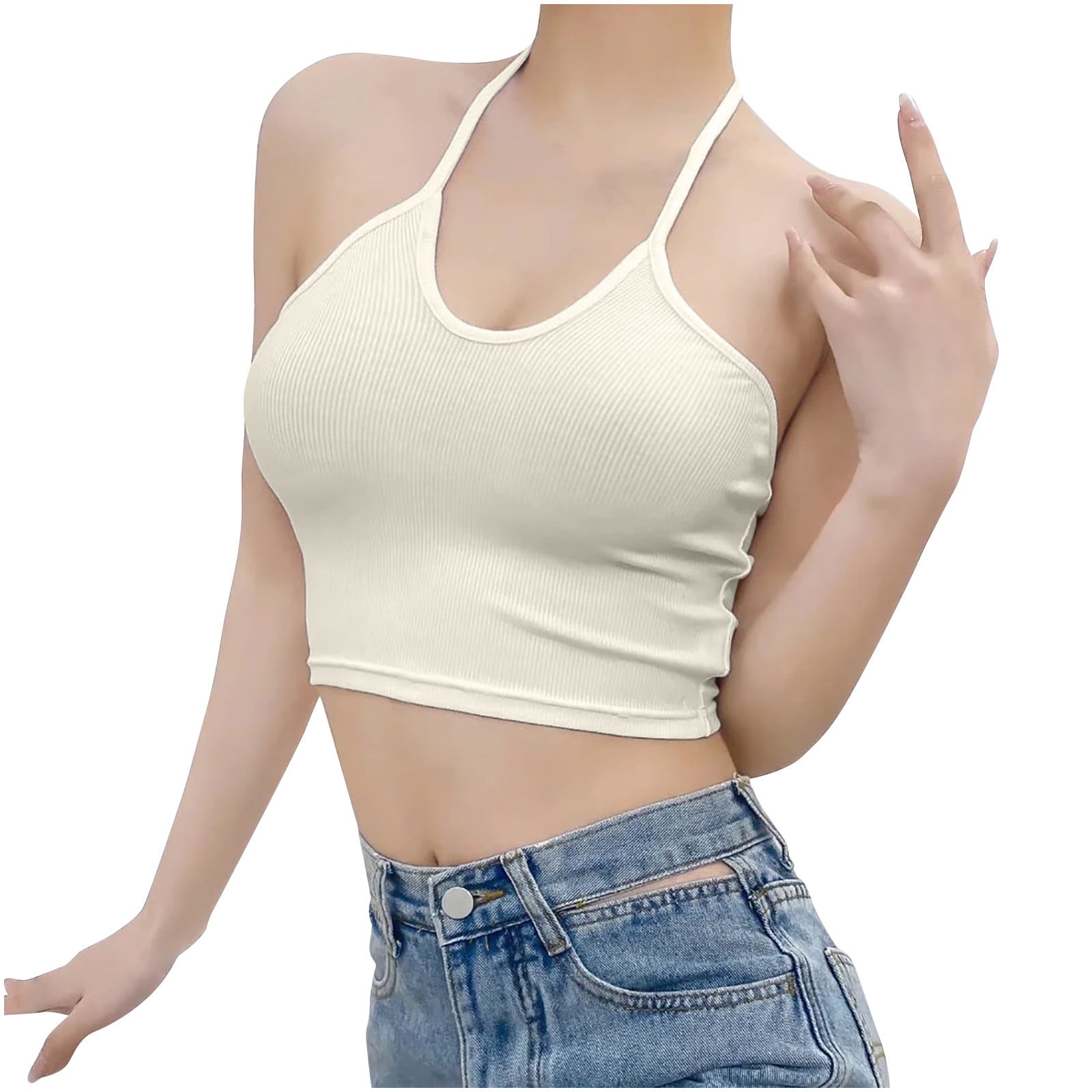 Posijego Camisole Tank Top For Women Square Neck Sleeveless Crop Tank