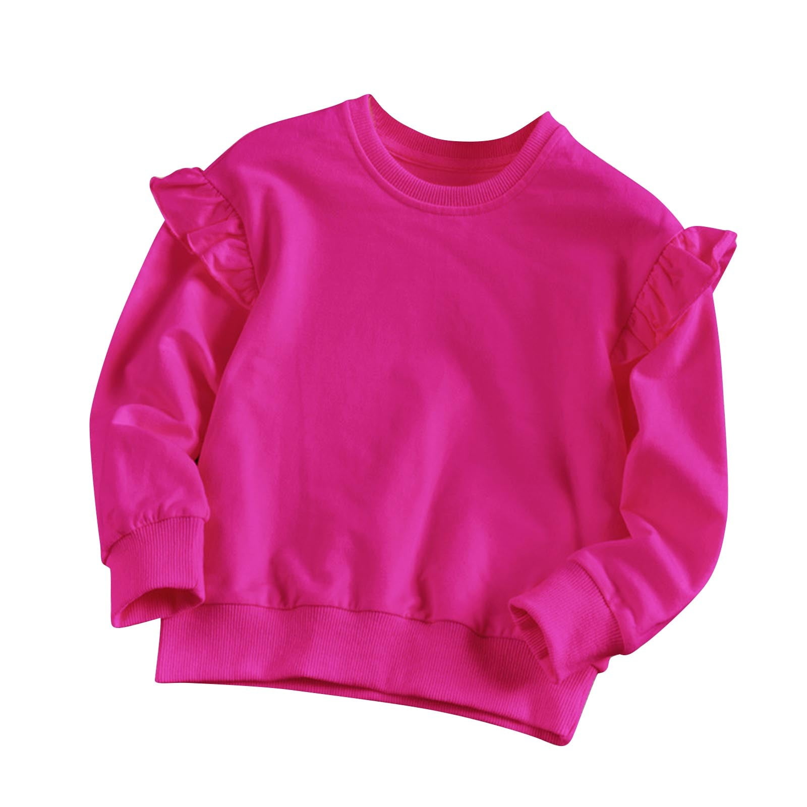 Posijego Girls Cute Sweatshirt Ruffle Long Sleeve Cotton Top Little ...