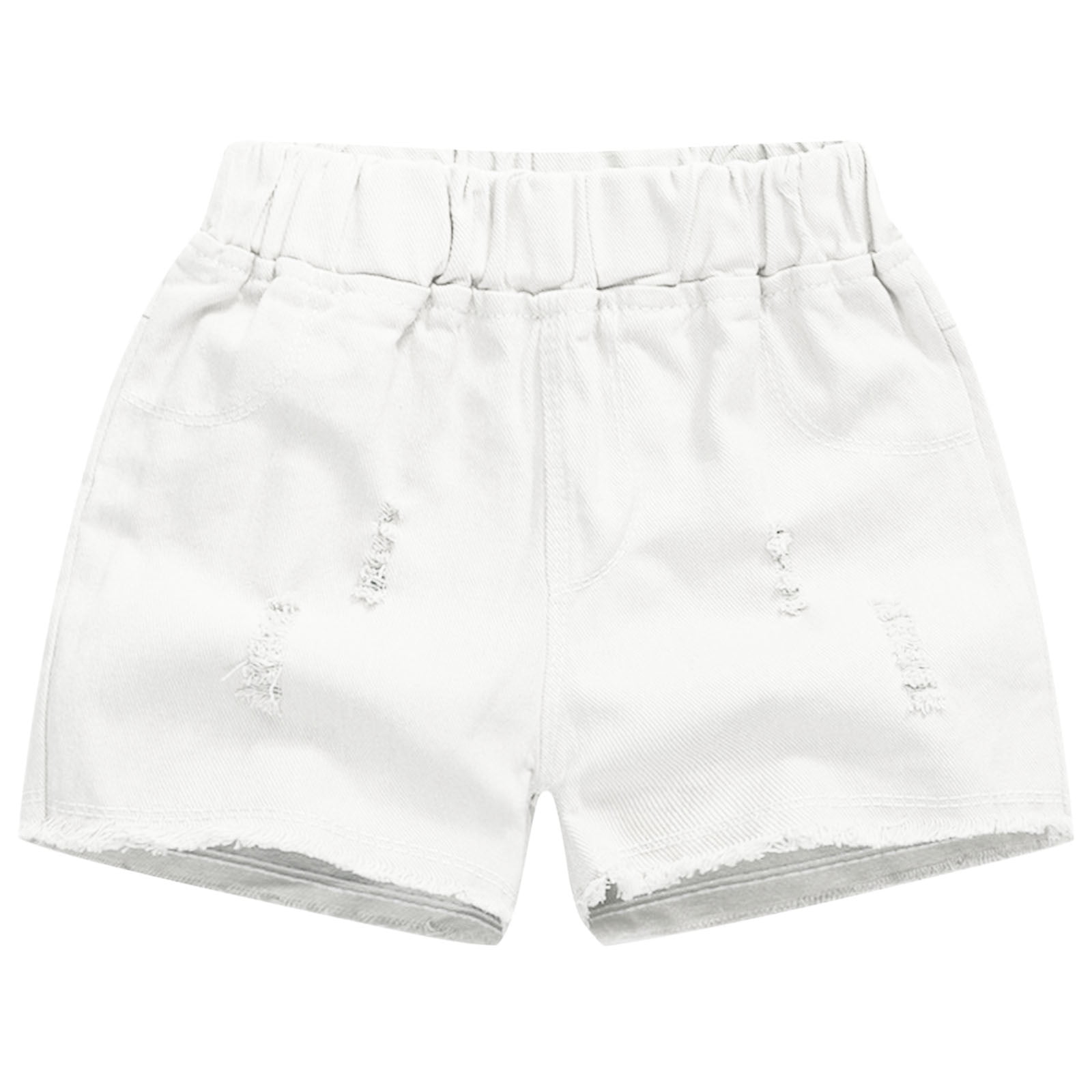 Posijego Girls Jeans Shorts Ripped Distressed Denim Shorts Elastic ...
