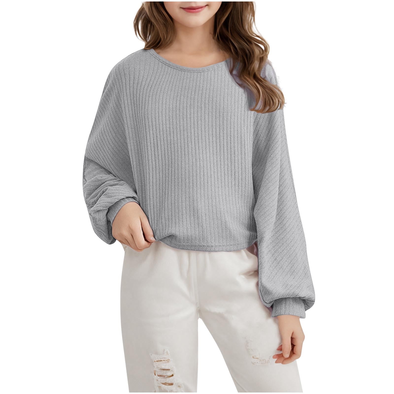 Posijego Girls Long Sleeve Shirts Spring Crop Tops for Little Girls ...