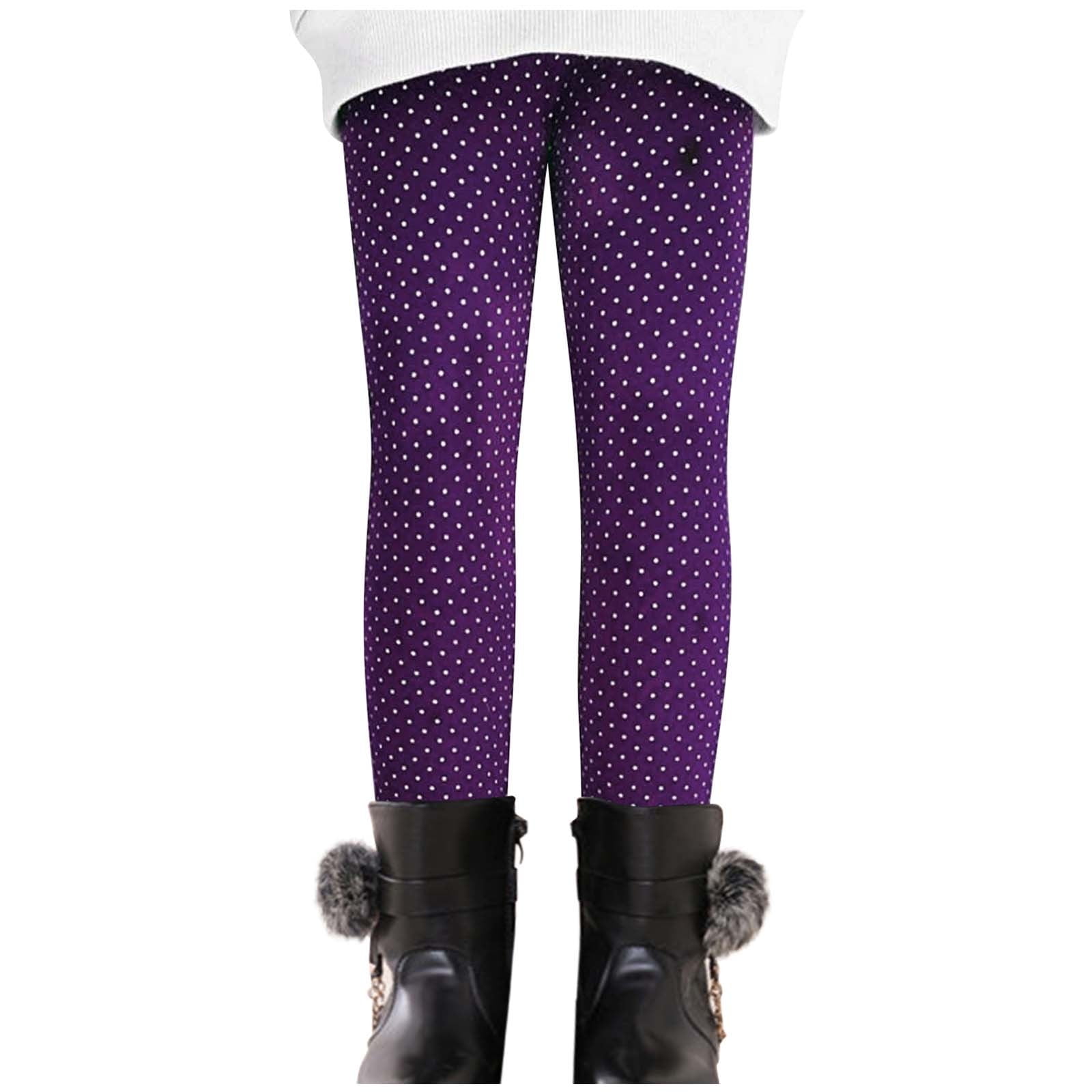 Posijego Girls' Printed Leggings Warm Winter Pants Thick Fleece Lined ...