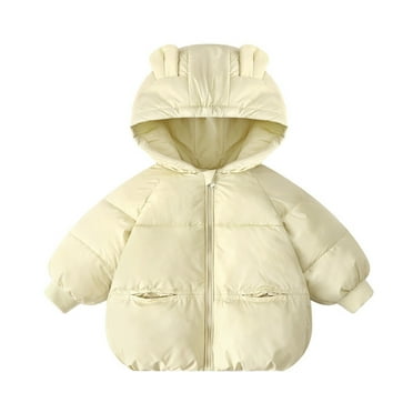 Winter Kids down Coat Baby Boy Cartoon Warm Eear Hooded Jacket Coats Toddler Girl Zipper ...