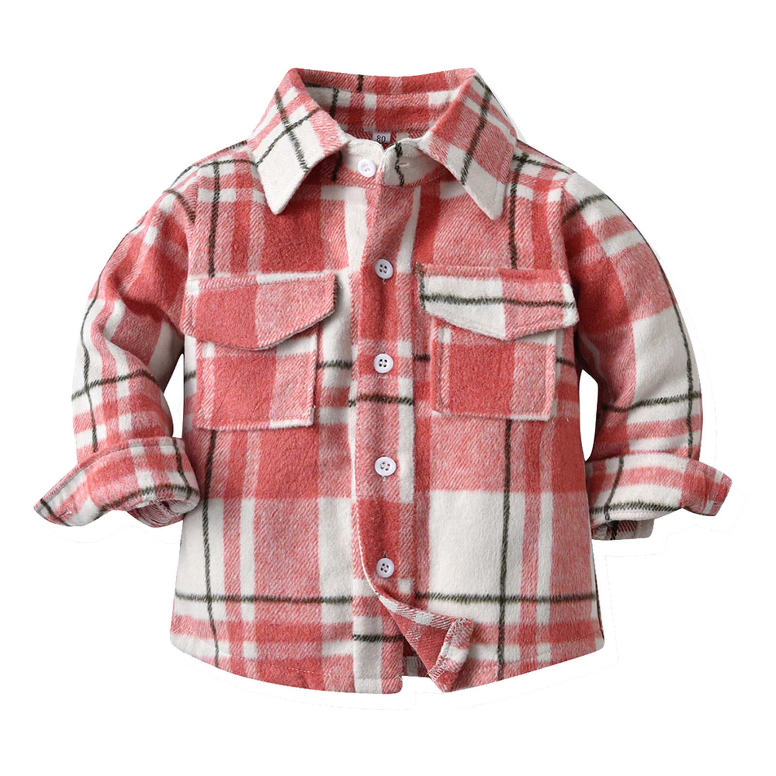 Posijego Kids Toddler Plaid Shirt Jacket Long Sleeve Button Down Lapel ...