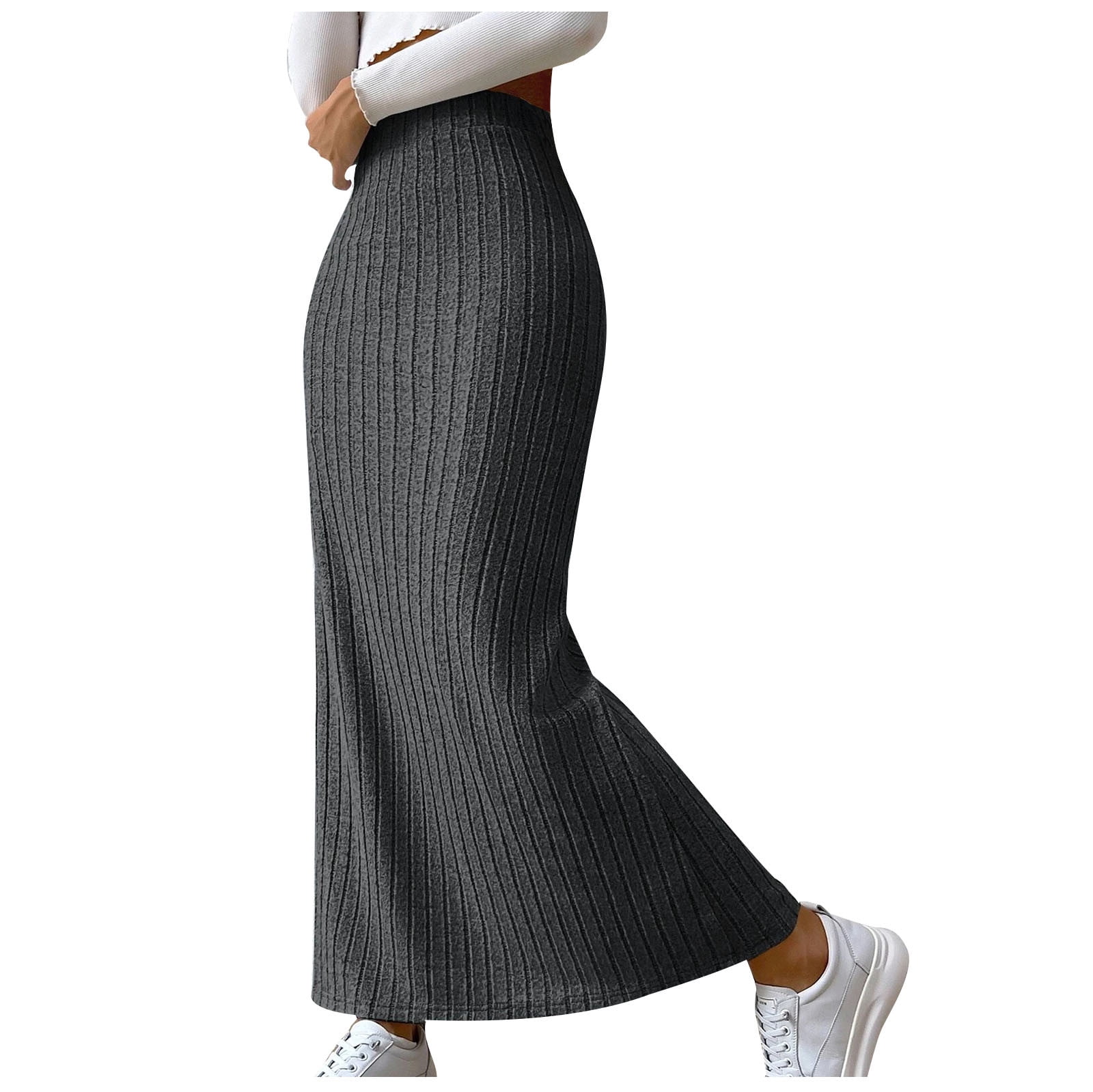 Posijego Knit Maxi Skirt for Women High Waist Ribbed Knitted Posijego Knit Maxi Skirt for Women High Waist Ribbed Knitted