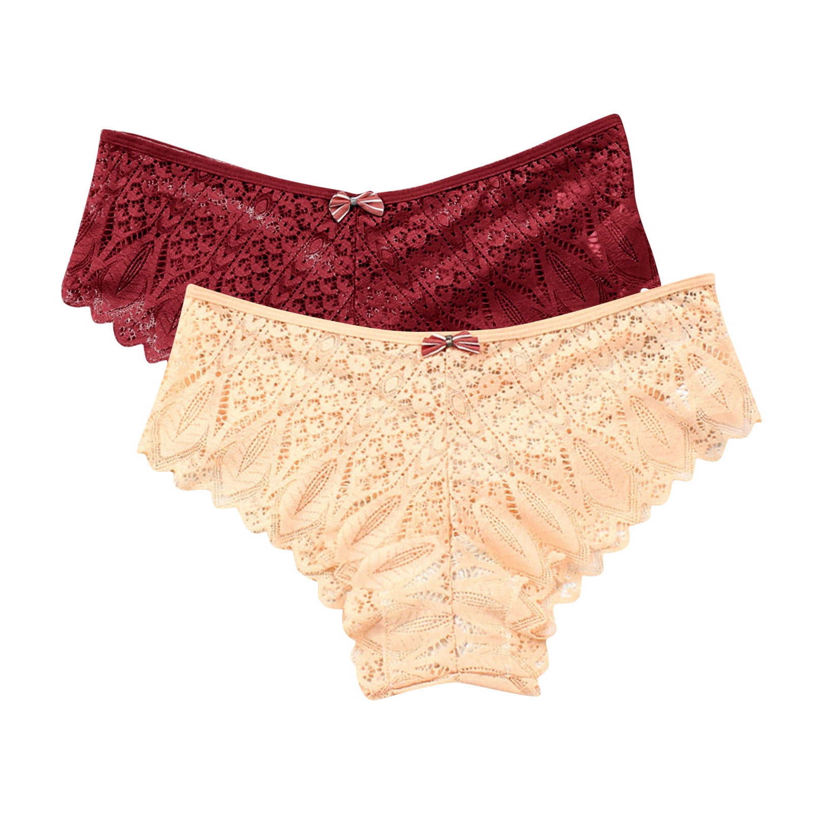 Posijego Lace Thongs for Women Low Waist Plus Size Panties Stretch ...