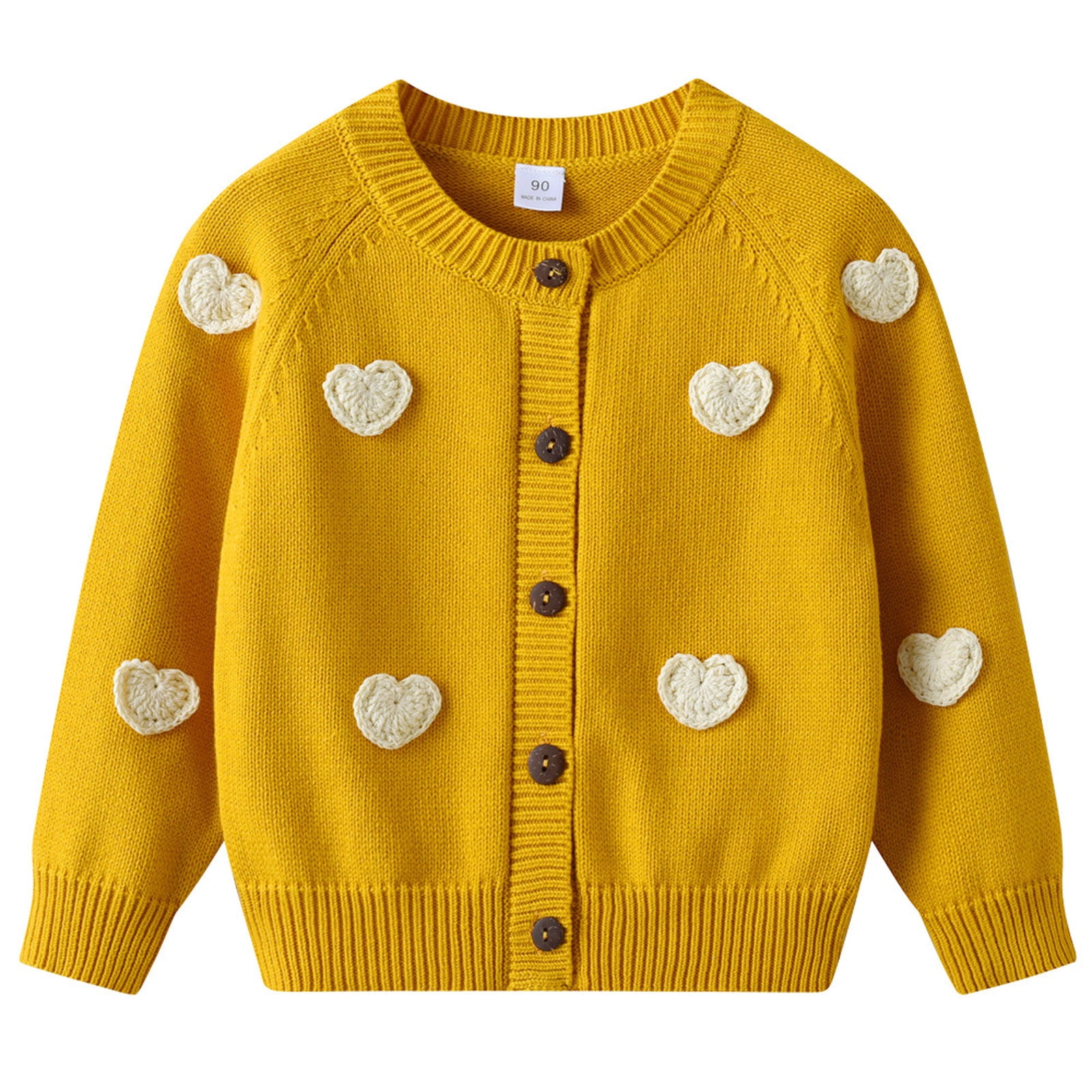 Posijego Little Girls Valentine's Day Sweater Cardigan Cute Heart Knit ...
