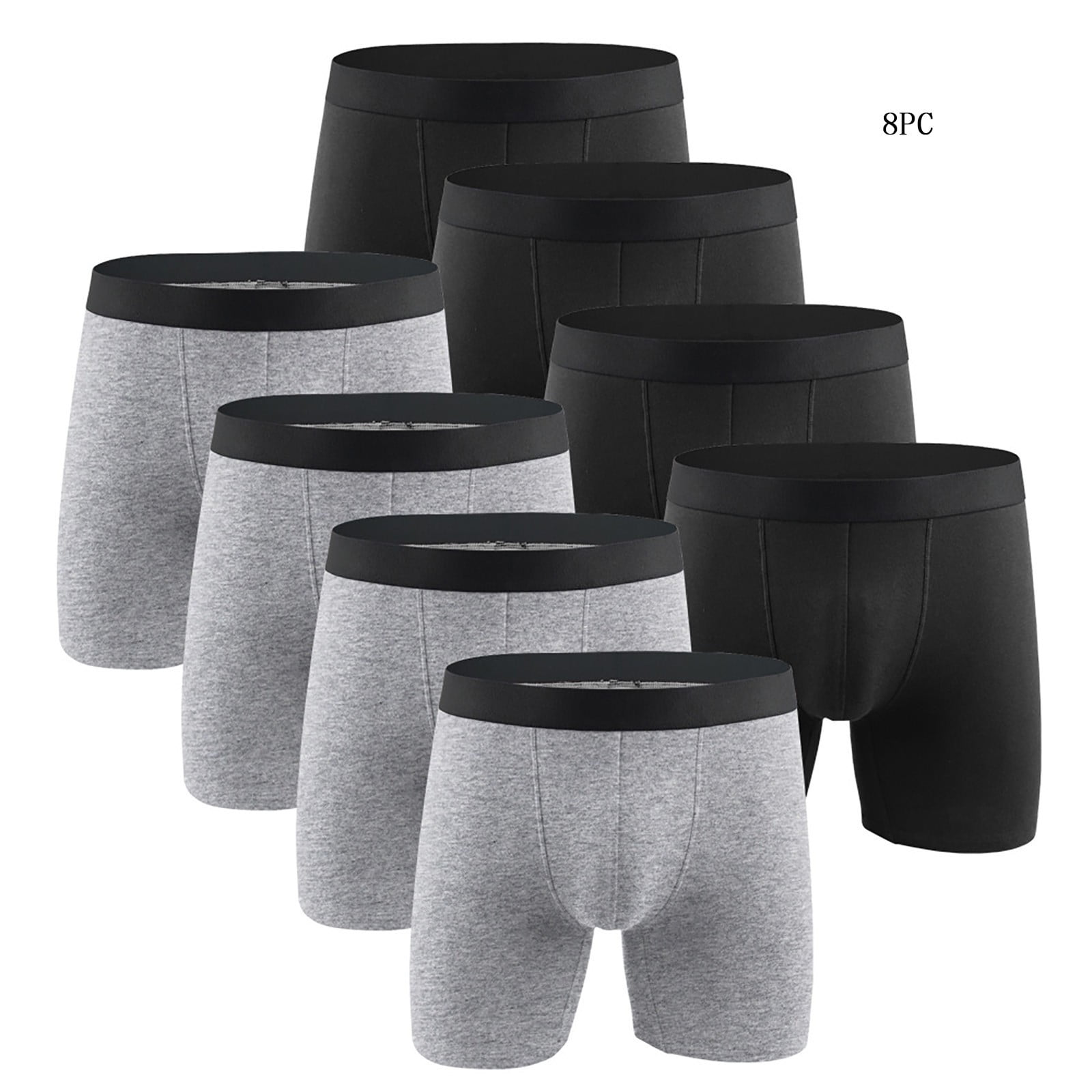 Posijego Men's Boxer Briefs 5 Pack Cotton Underwear Breathable Soft Leg ...