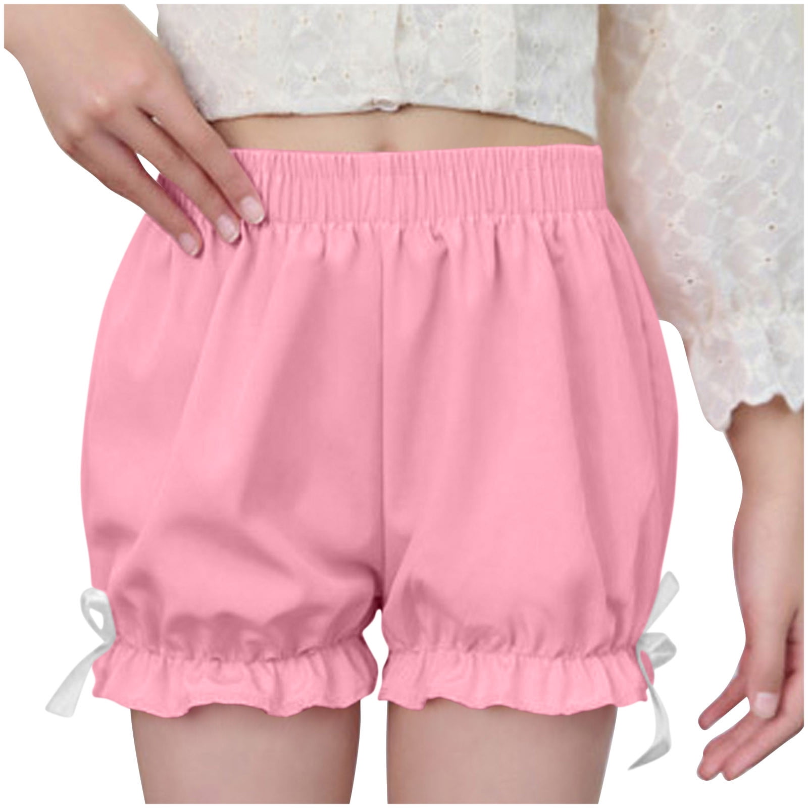 Posijego Teen Girls Bloomers Shorts Elastic Waist Shorts Summer Bottom ...