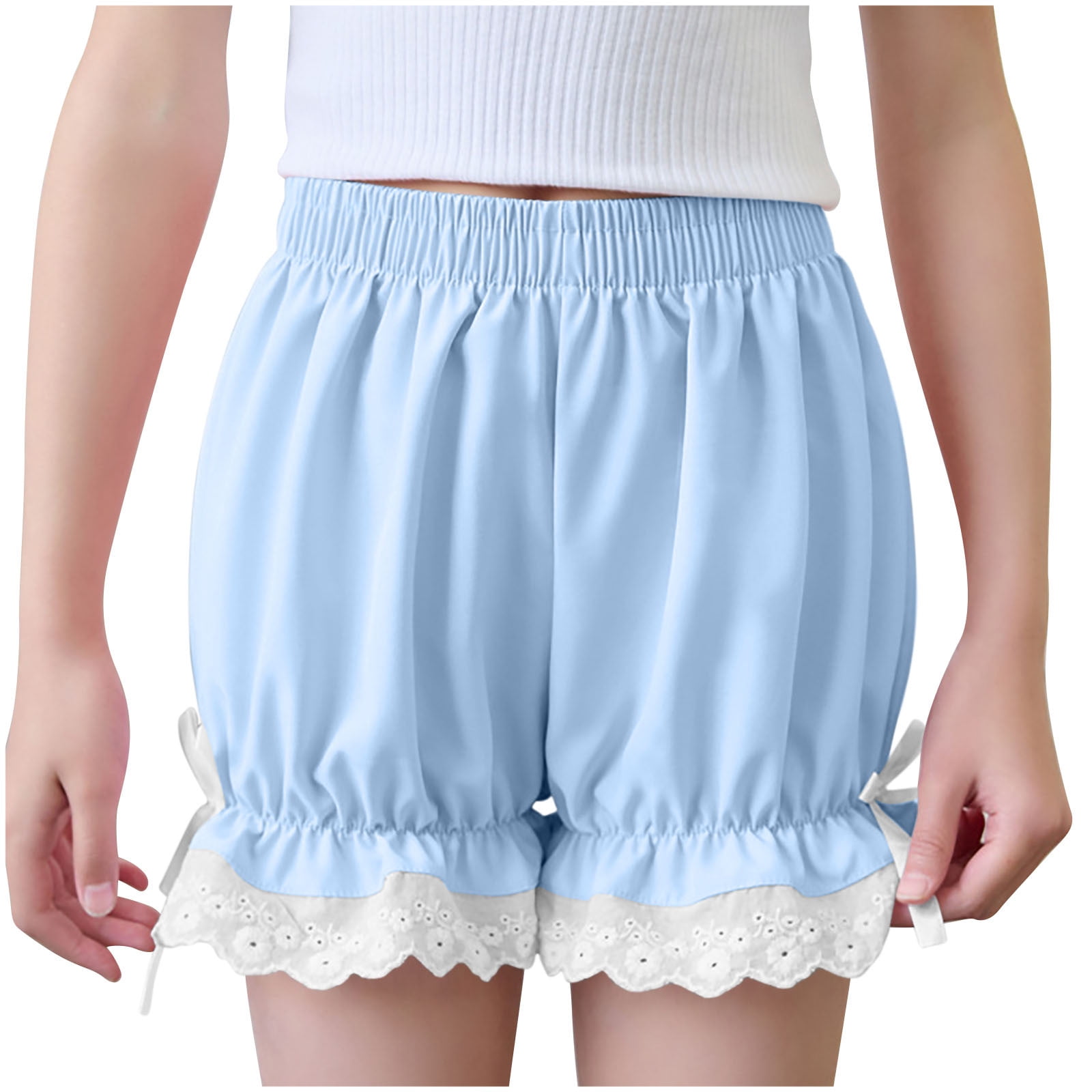 Posijego Teen Girls Bloomers Shorts Elastic Waist Shorts Summer Bottom ...