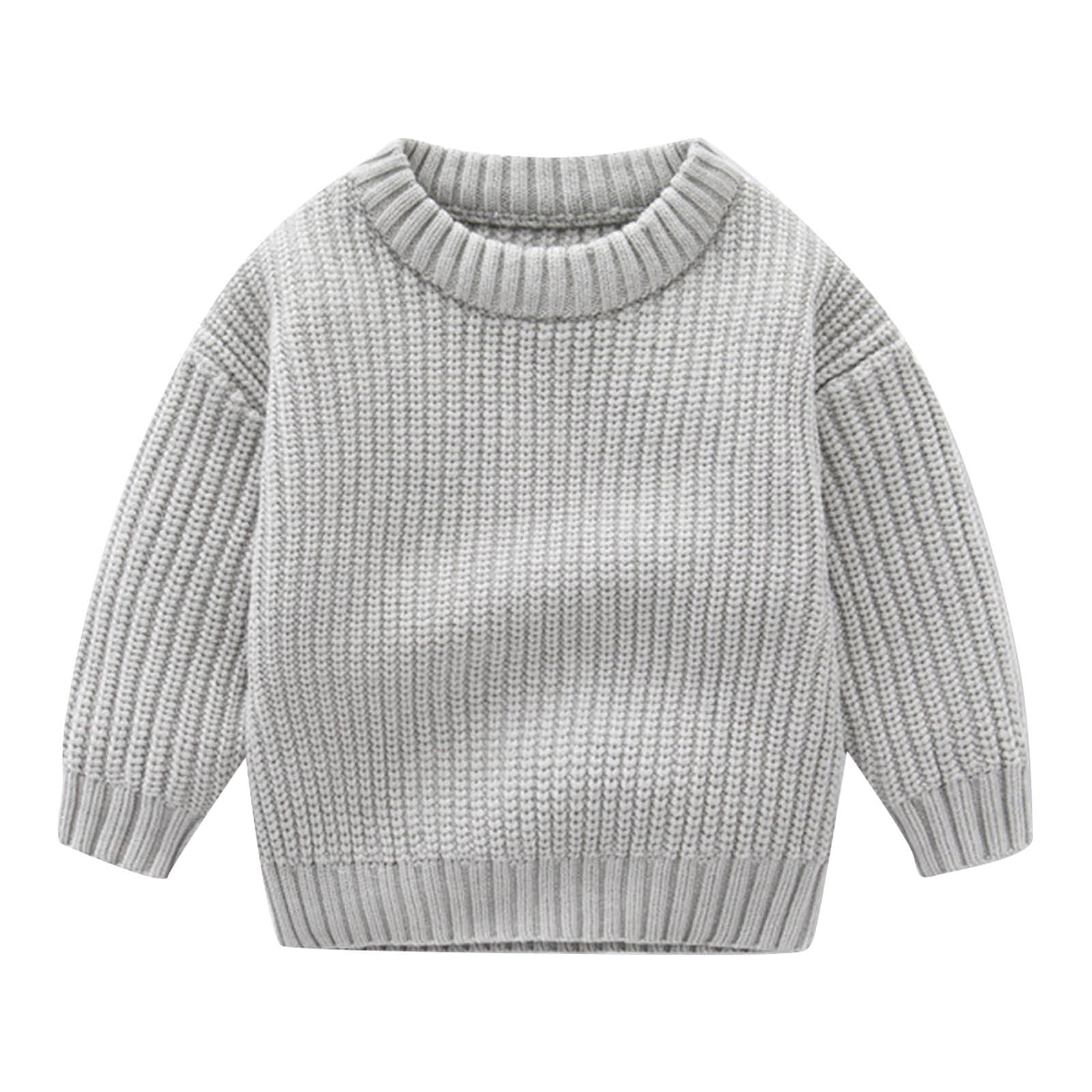 Posijego Toddler Baby Girl Boy Sweater Crew Neck Long Sleeve Knit ...