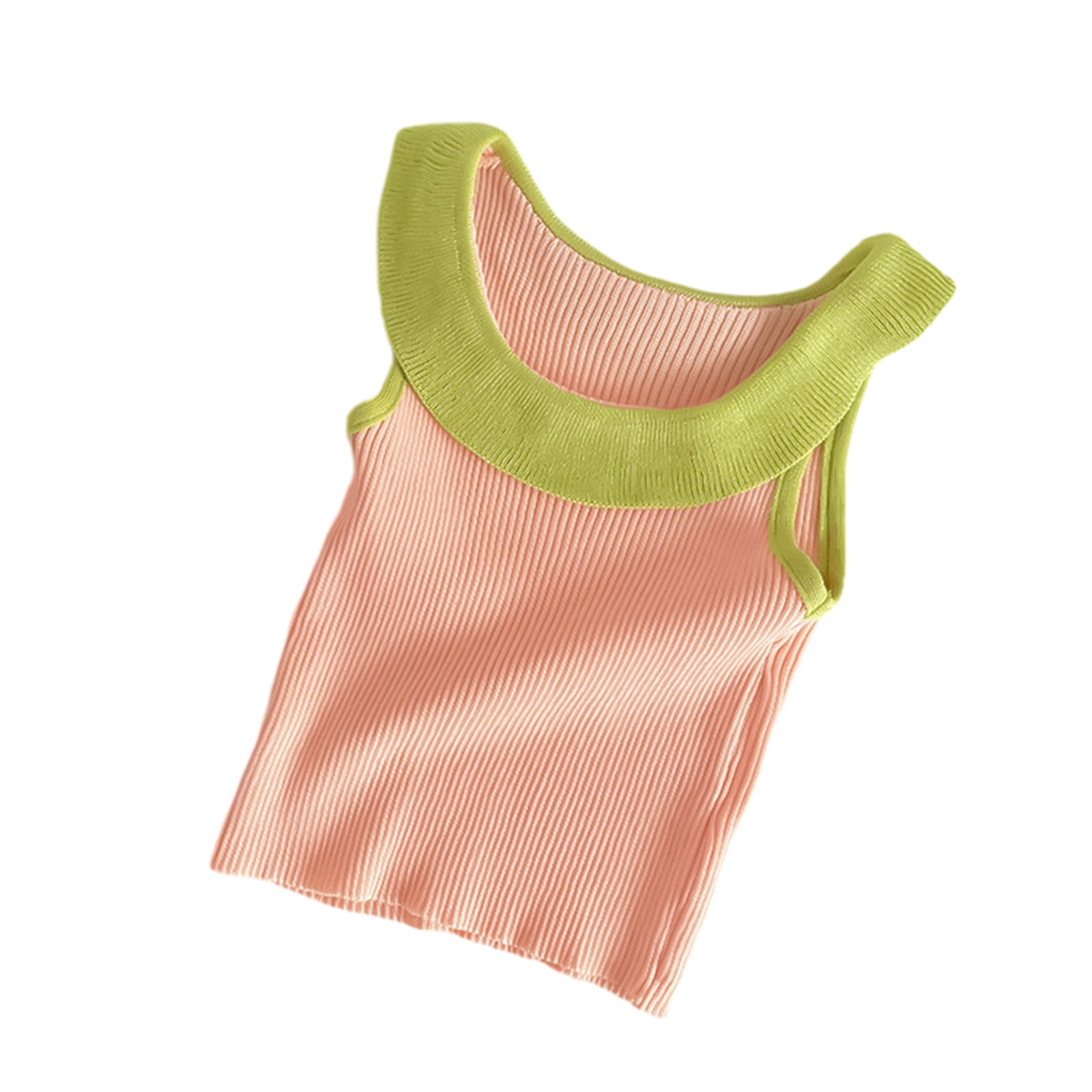 Posijego Toddler Baby Girls Ribbed Tank Top Summer Kids Sleeveless Crew ...