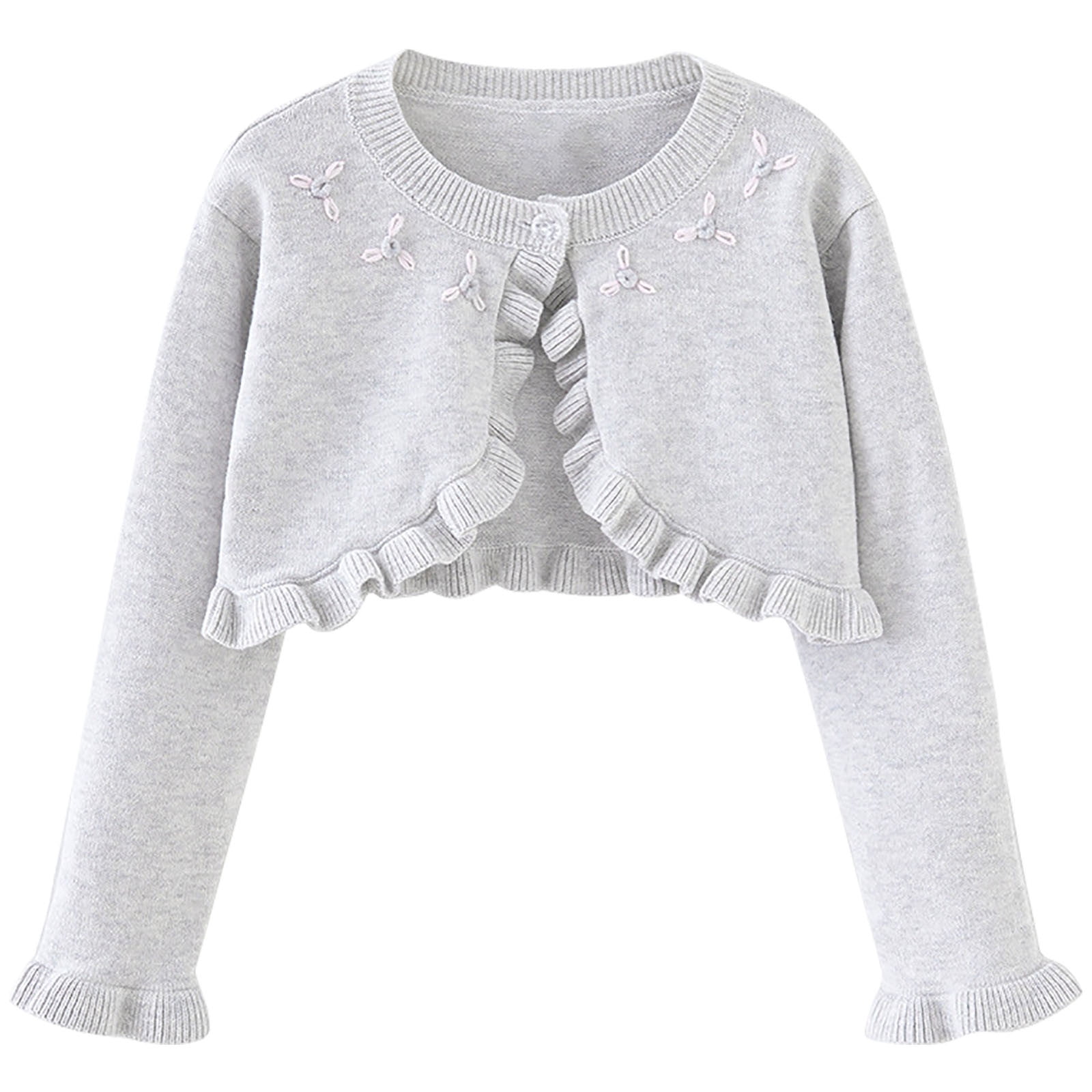 Posijego Toddler Girls Bolero Cardigan Sweater Little Girls Knit Long ...