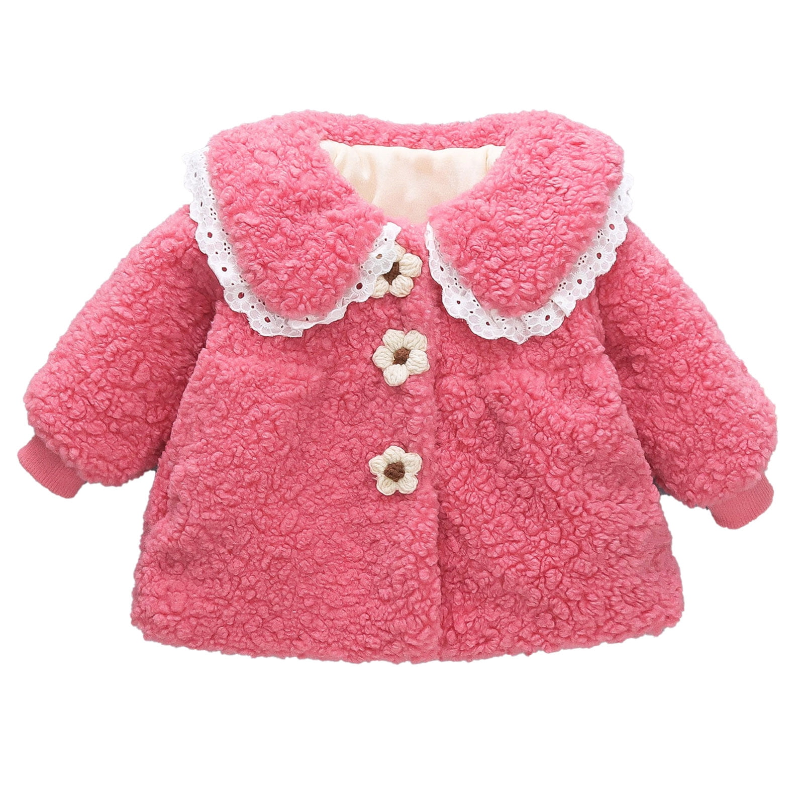 Posijego Toddler Newborn Baby Girl Fleece Long Sleeve Jacket Button ...