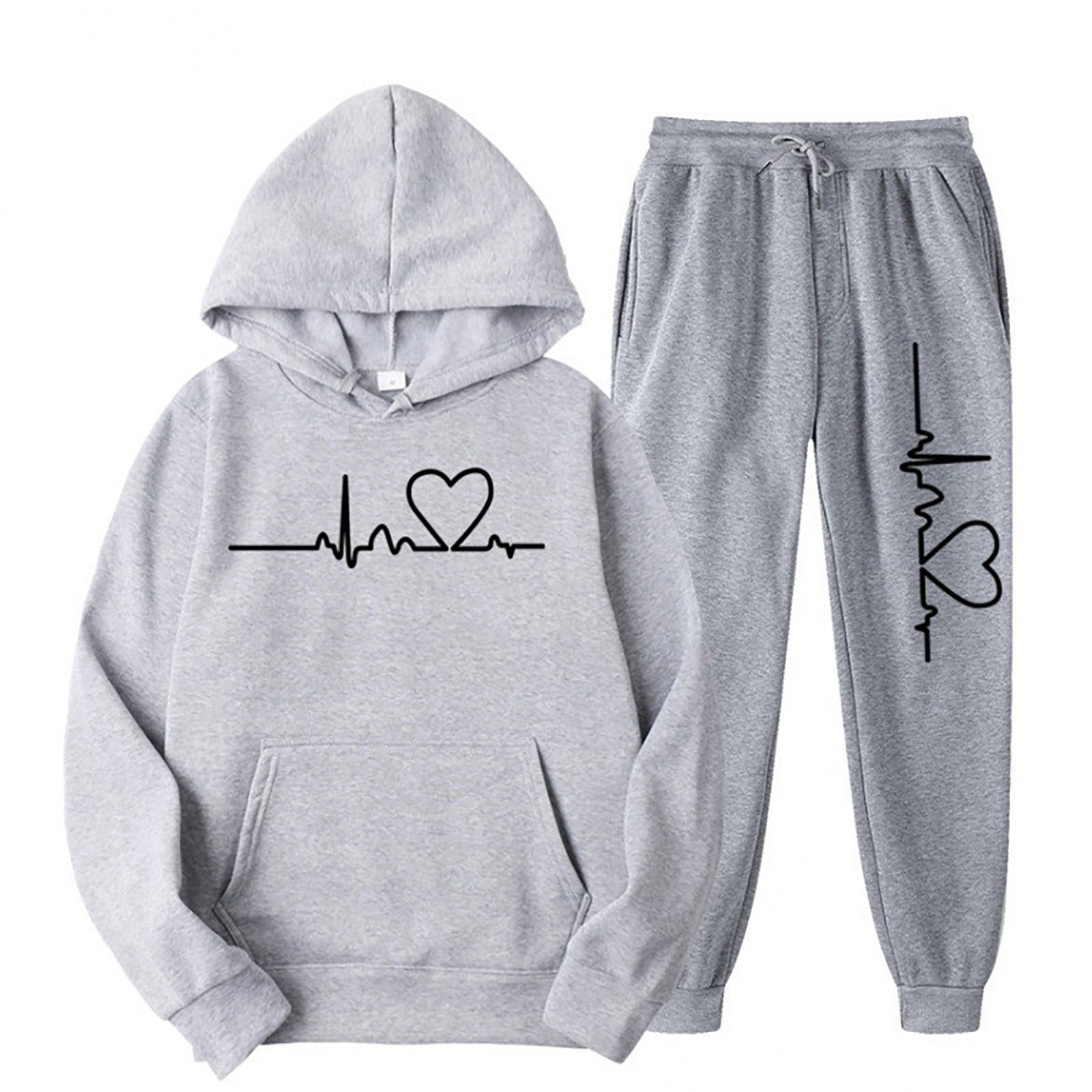 Posijego Women's 2 Piece Outfit Plus Size Tracksuit Printed Long Sleeve ...